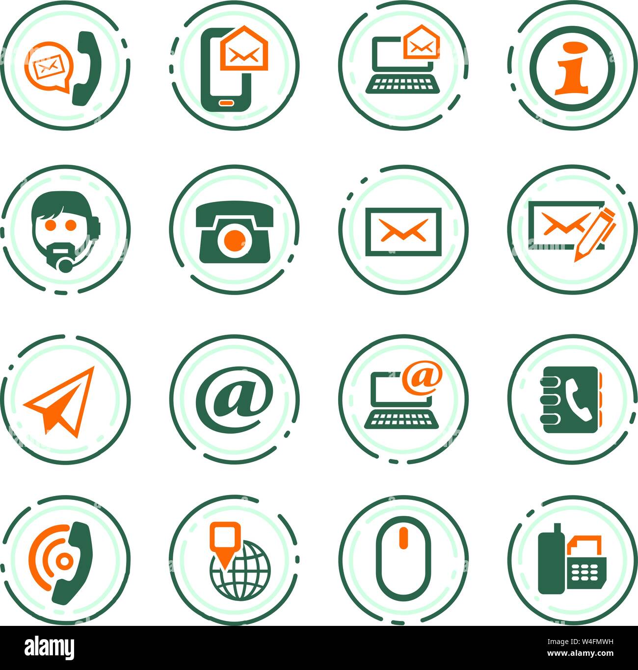 Contact us vector icons for user interface design Stock Vector Image ...