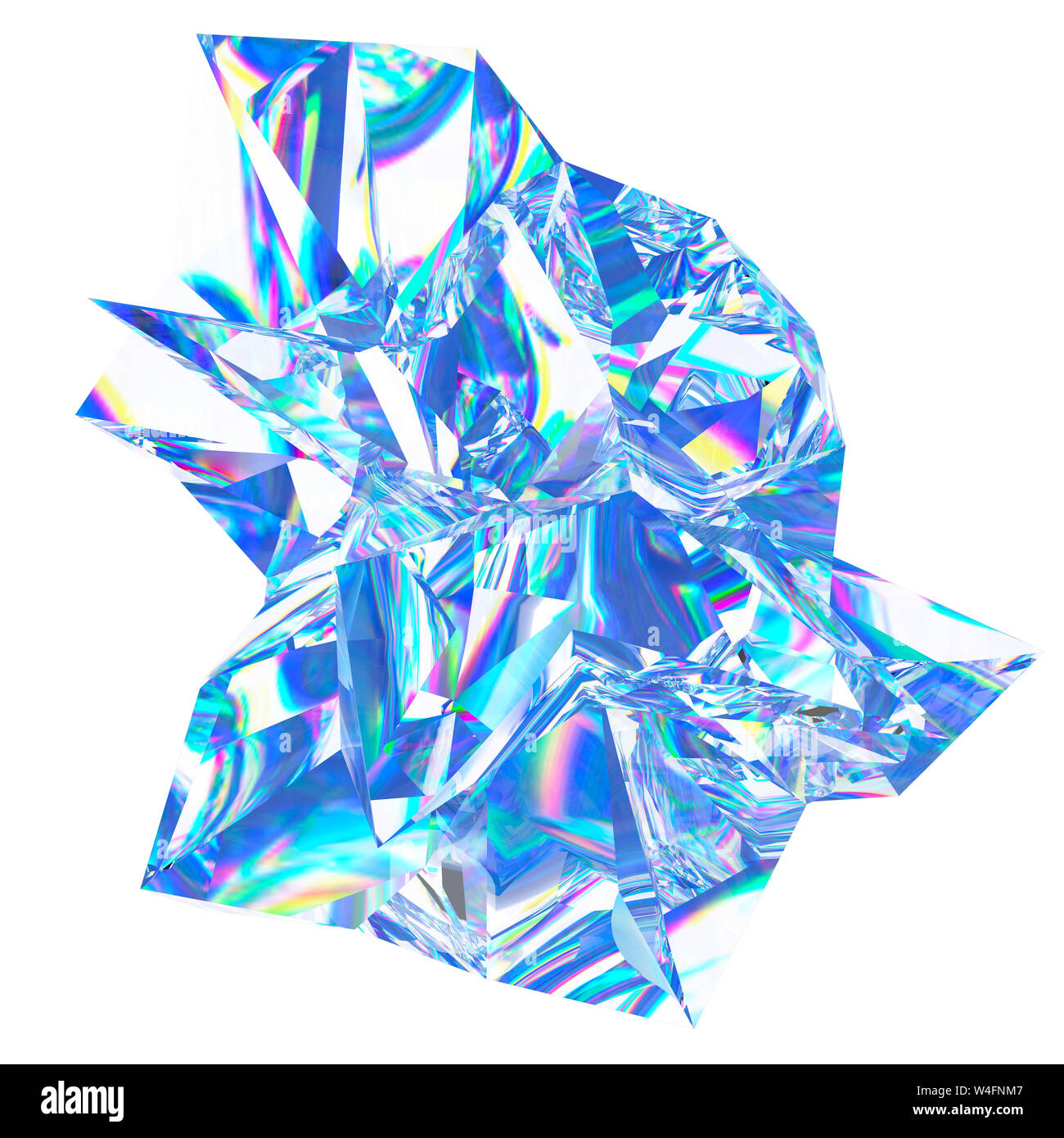 Crystal-like black and white shape isolated on white background. It can ...