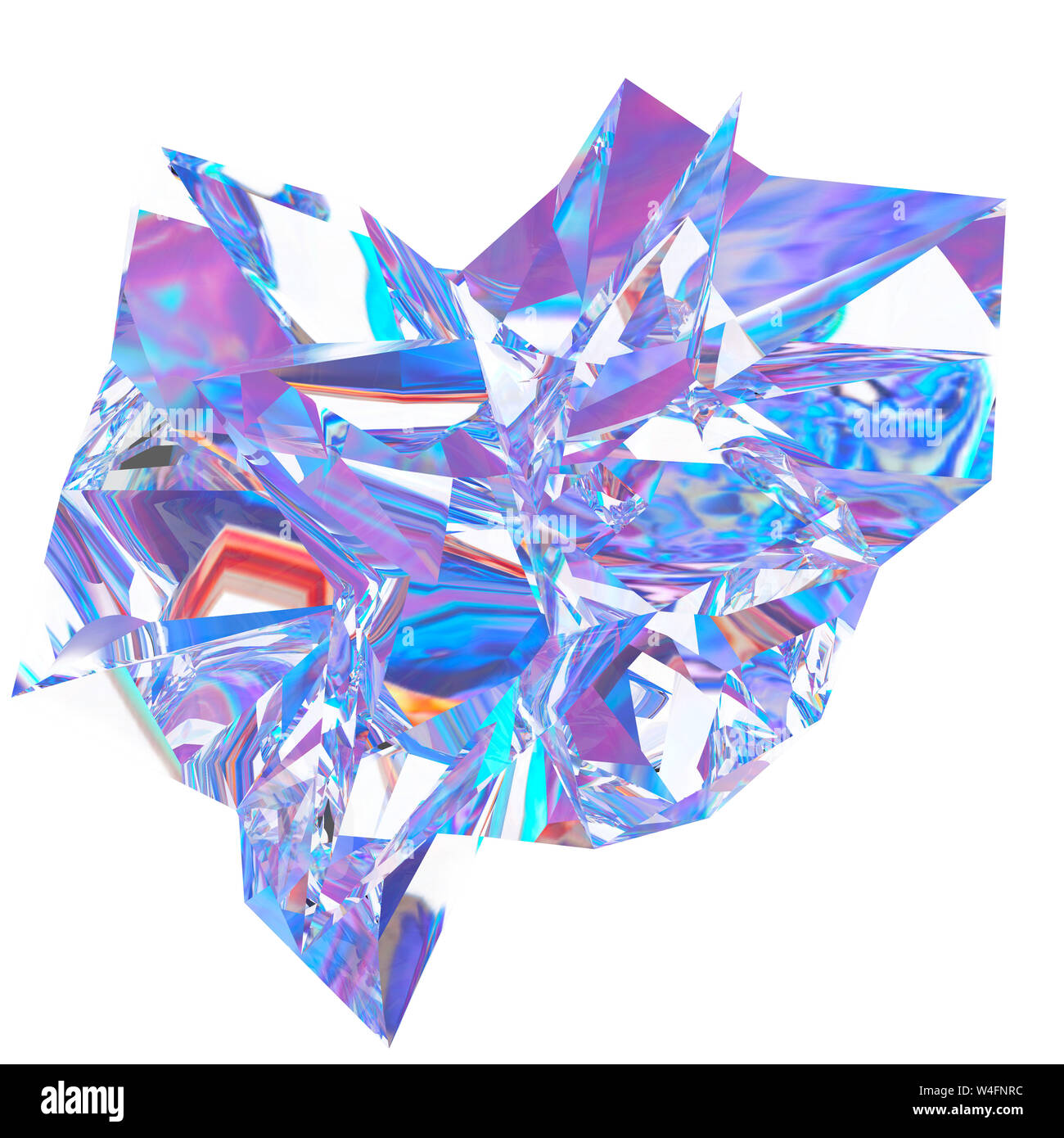 Crystal-like black and white shape isolated on white background. It can ...