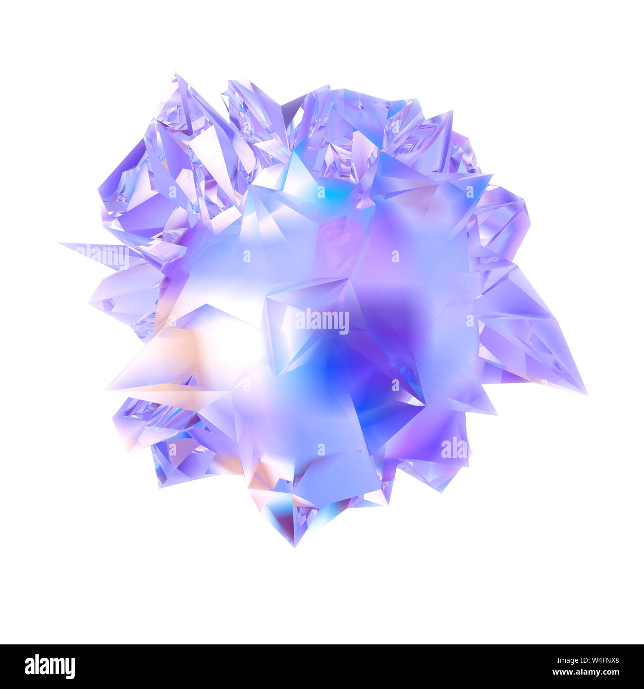 Crystal-like black and white shape isolated on white background. It can ...