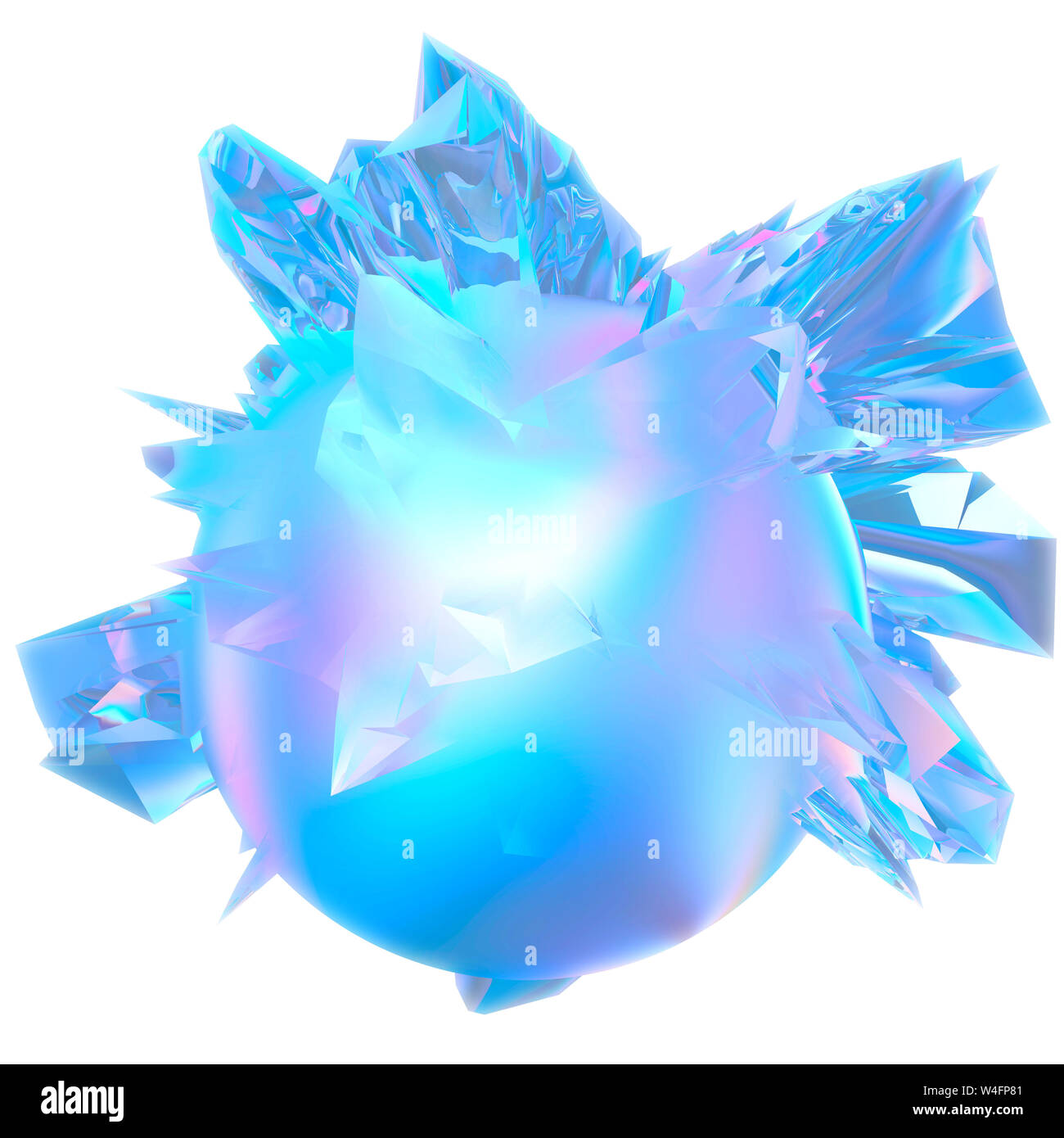 Crystal-like black and white shape isolated on white background. It can ...