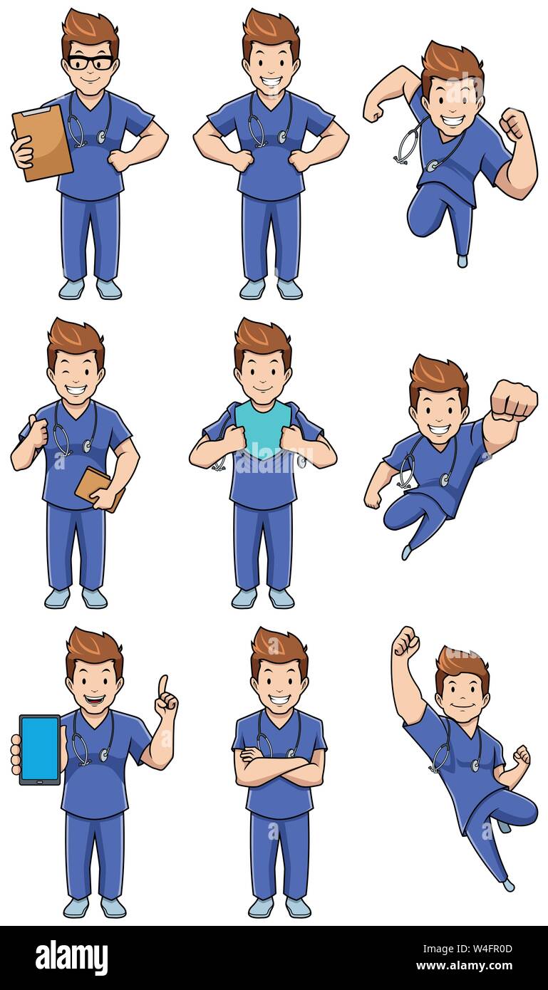 Professional caucasian male doctor Stock Vector Images - Alamy