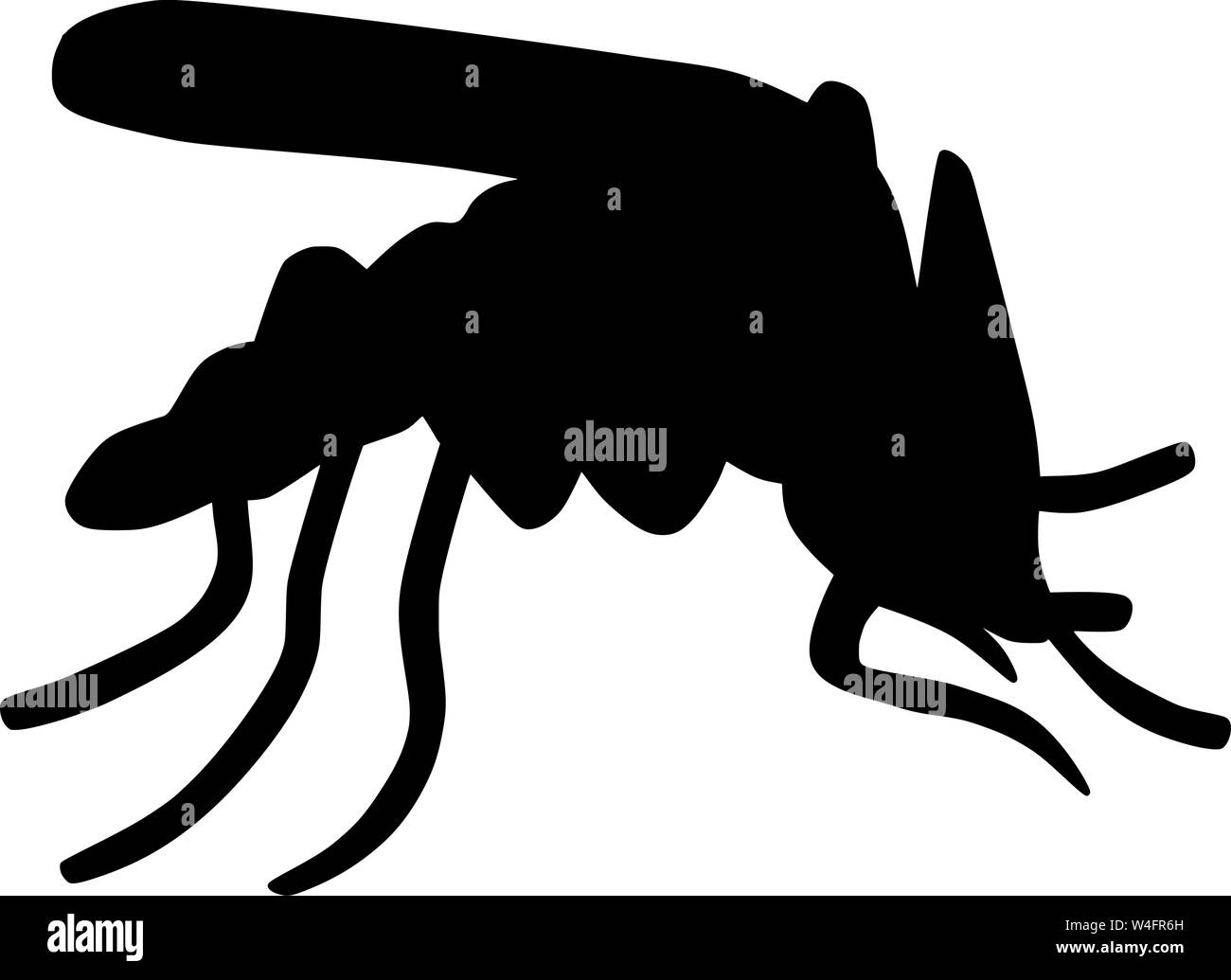 Mosquito Silhouette Nature Insect Vector Illustration Black and White ...