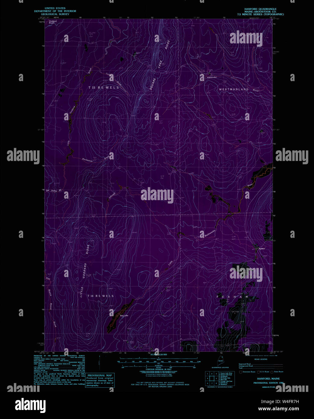 Maine USGS Historical Map Hanford 105190 1986 24000 Inversion ...