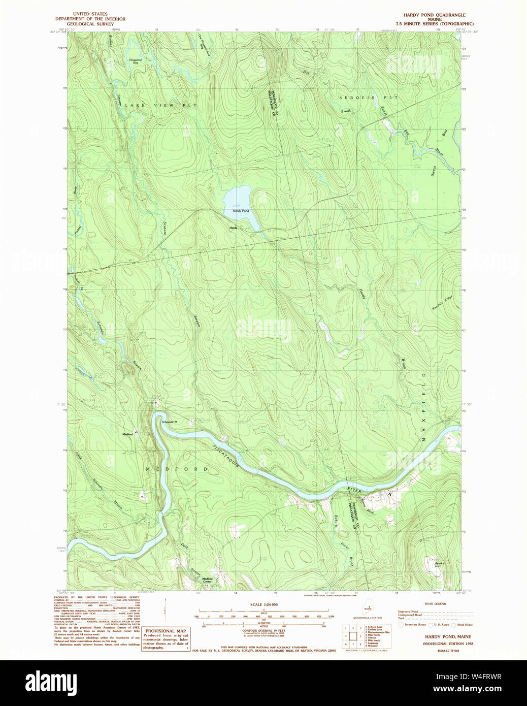 Maine USGS Historical Map Hardy Pond 105194 1988 24000 Restoration ...
