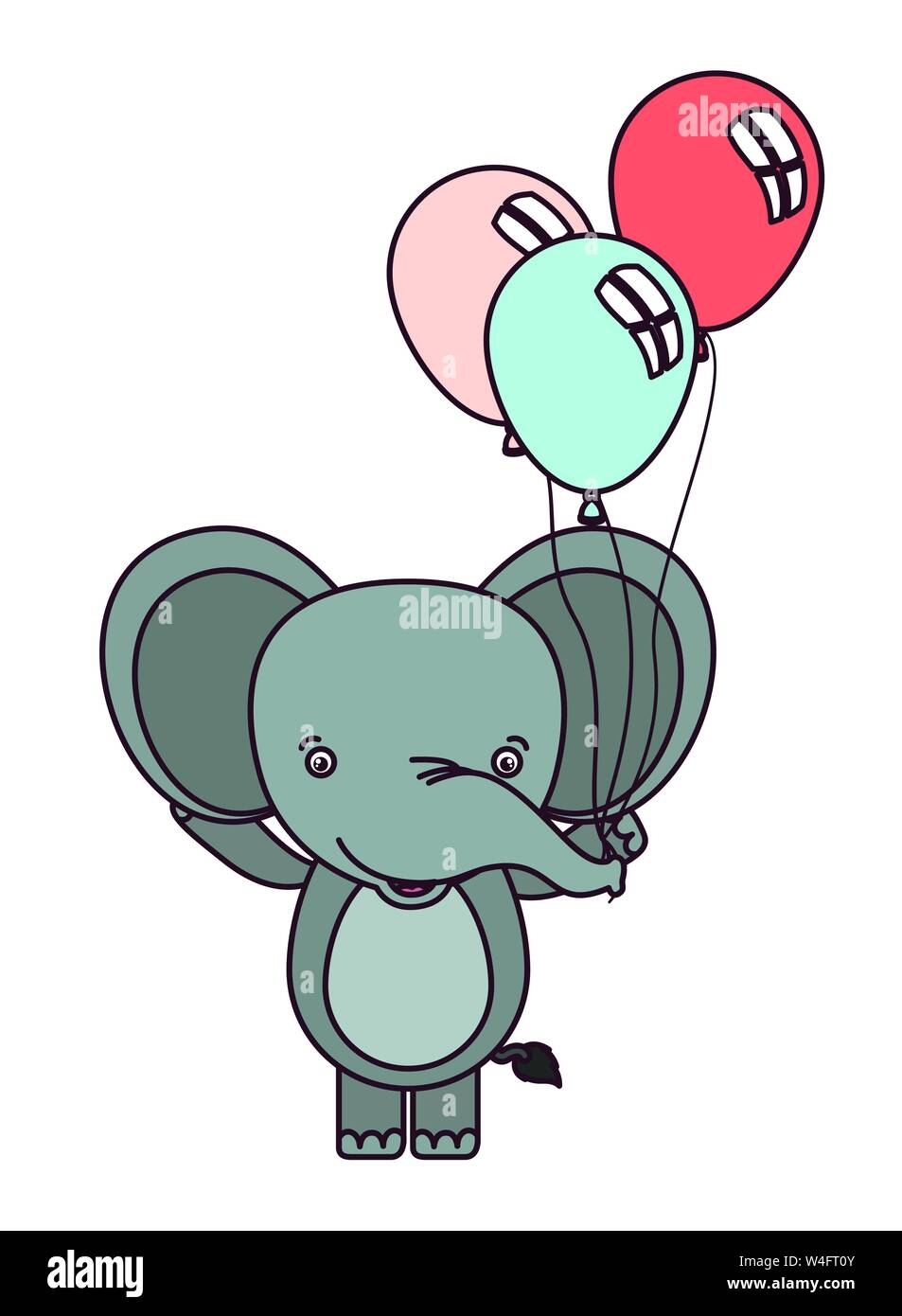 cute elephant with balloons helium Stock Vector Image & Art - Alamy