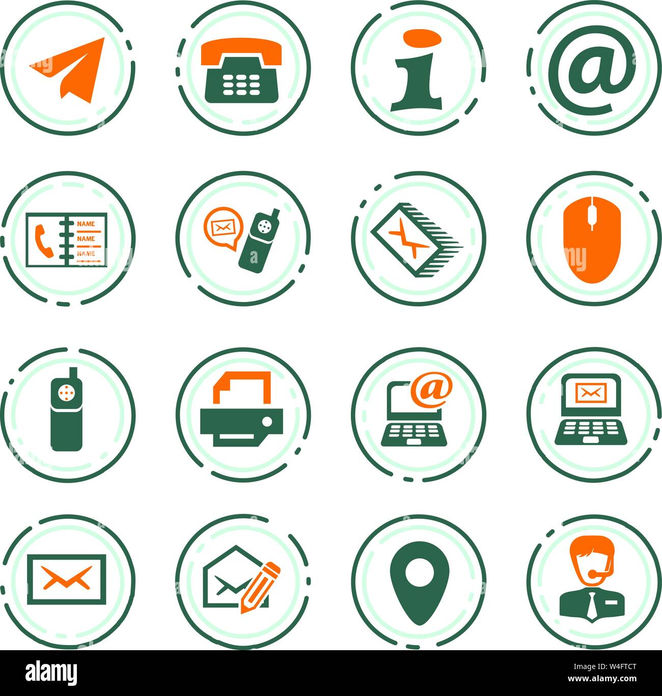 Contact us vector icons for user interface design Stock Vector Image ...