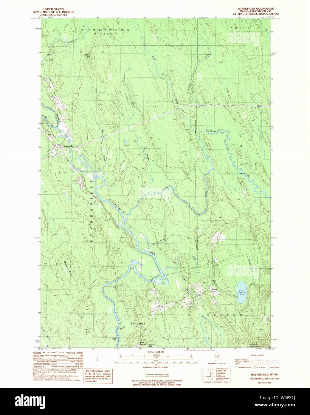 Haynesville maine map hi-res stock photography and images - Alamy