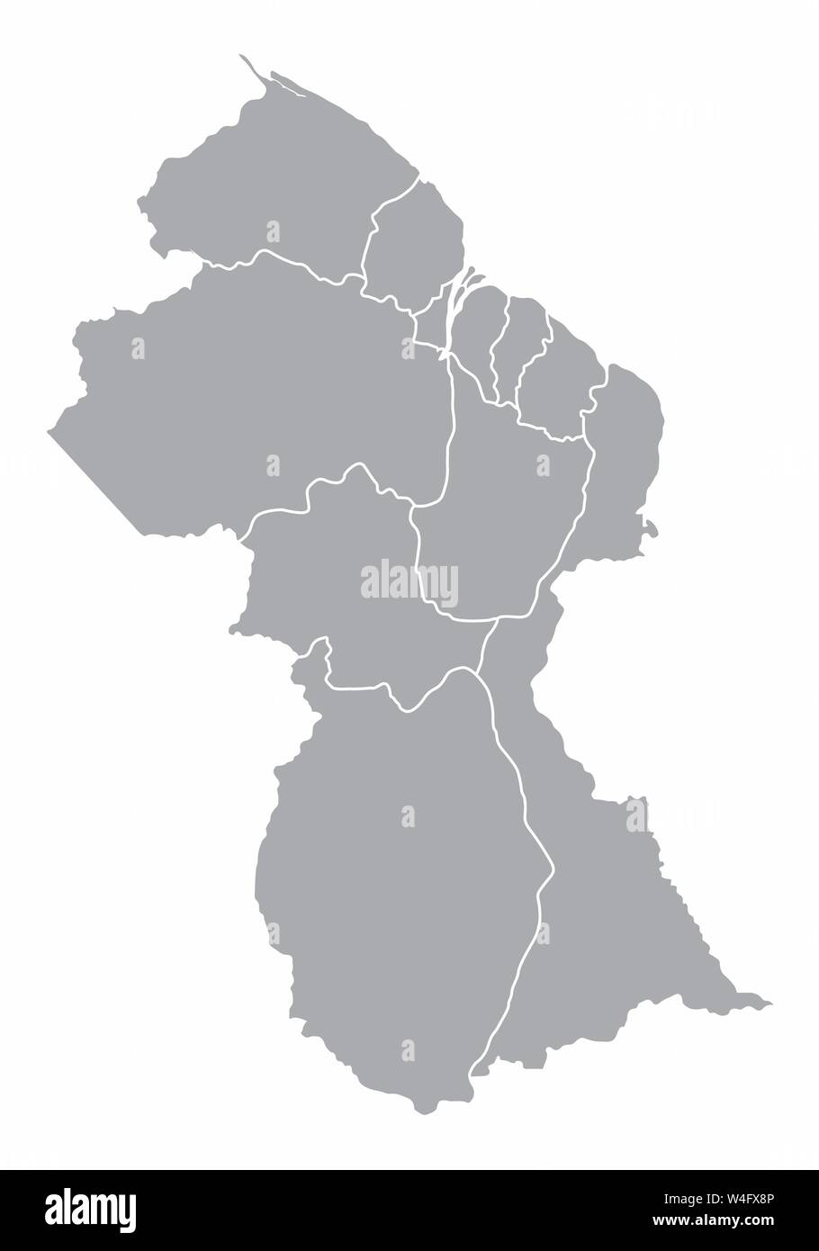 Map of guyana isolated hi-res stock photography and images - Alamy