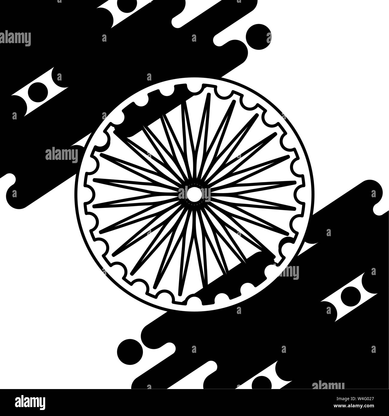 ashoka chakra emblematic icon indian vector illustration design Stock ...