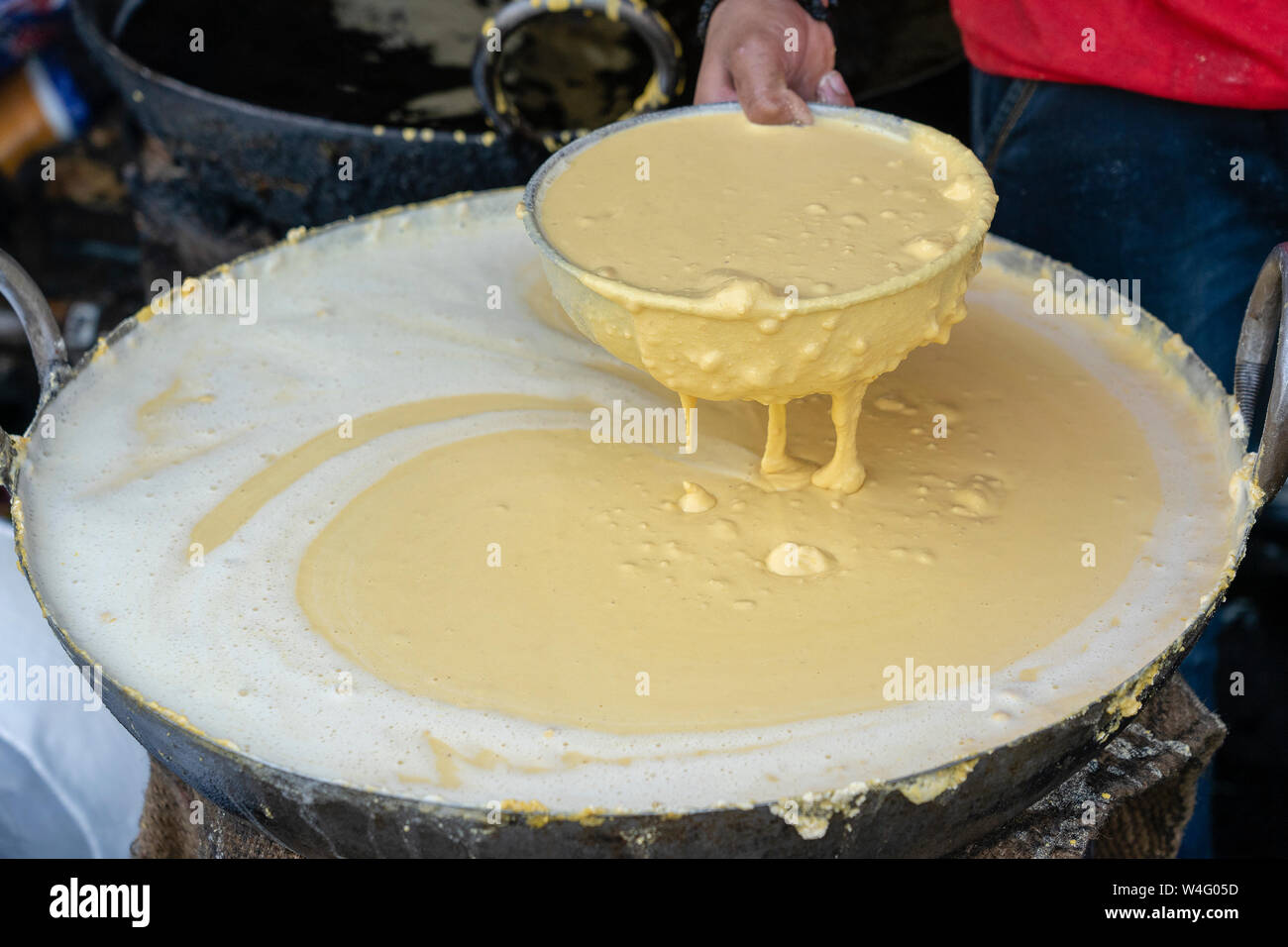 Street trade food : cooking chiape rayta on the street market in city ...