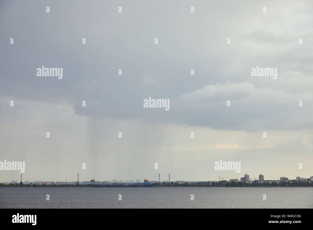 overcast view of rainy weather with grey sky Stock Photo - Alamy