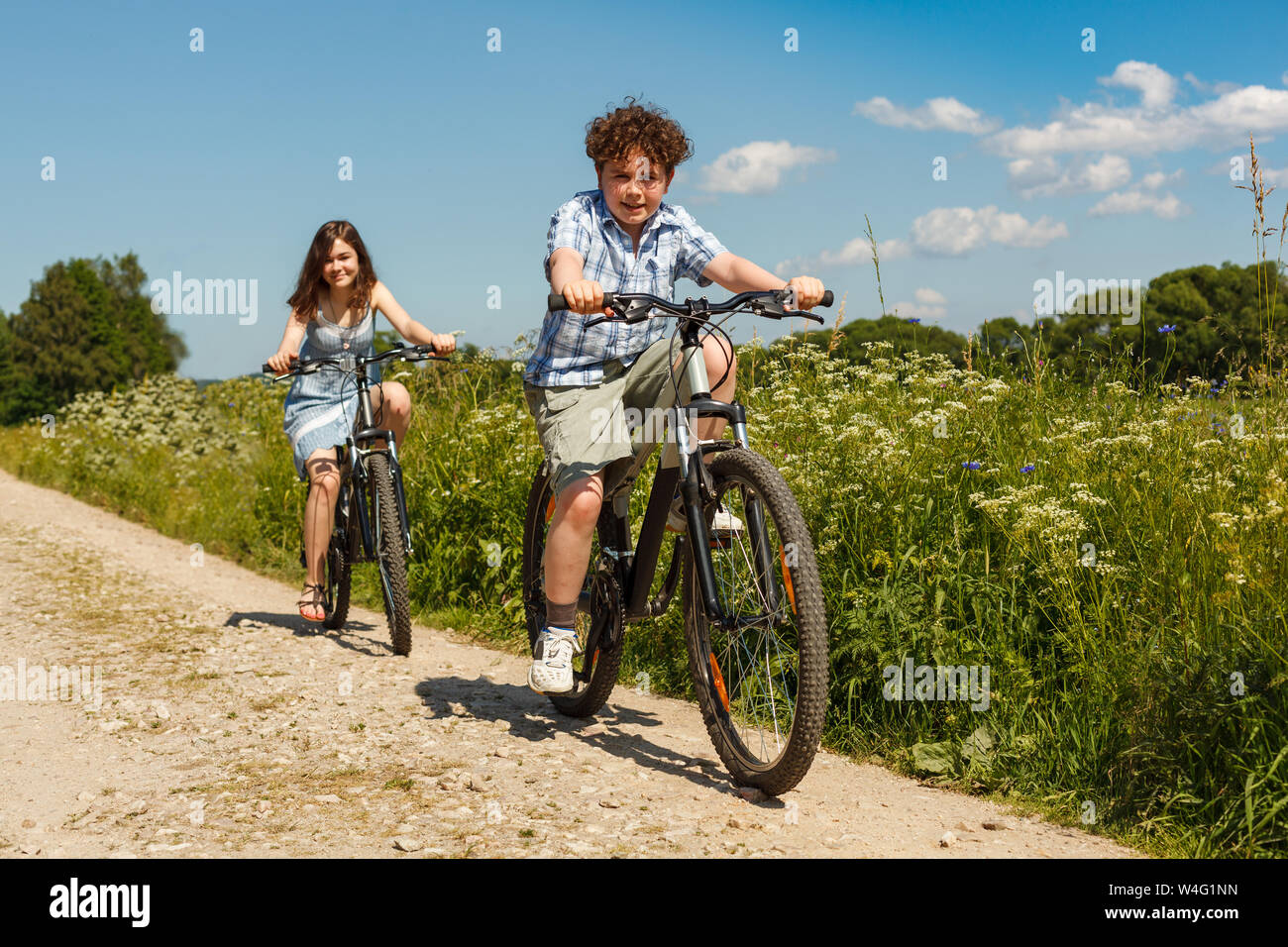 Bicyclist girl child kids bicycle hi-res stock photography and images ...