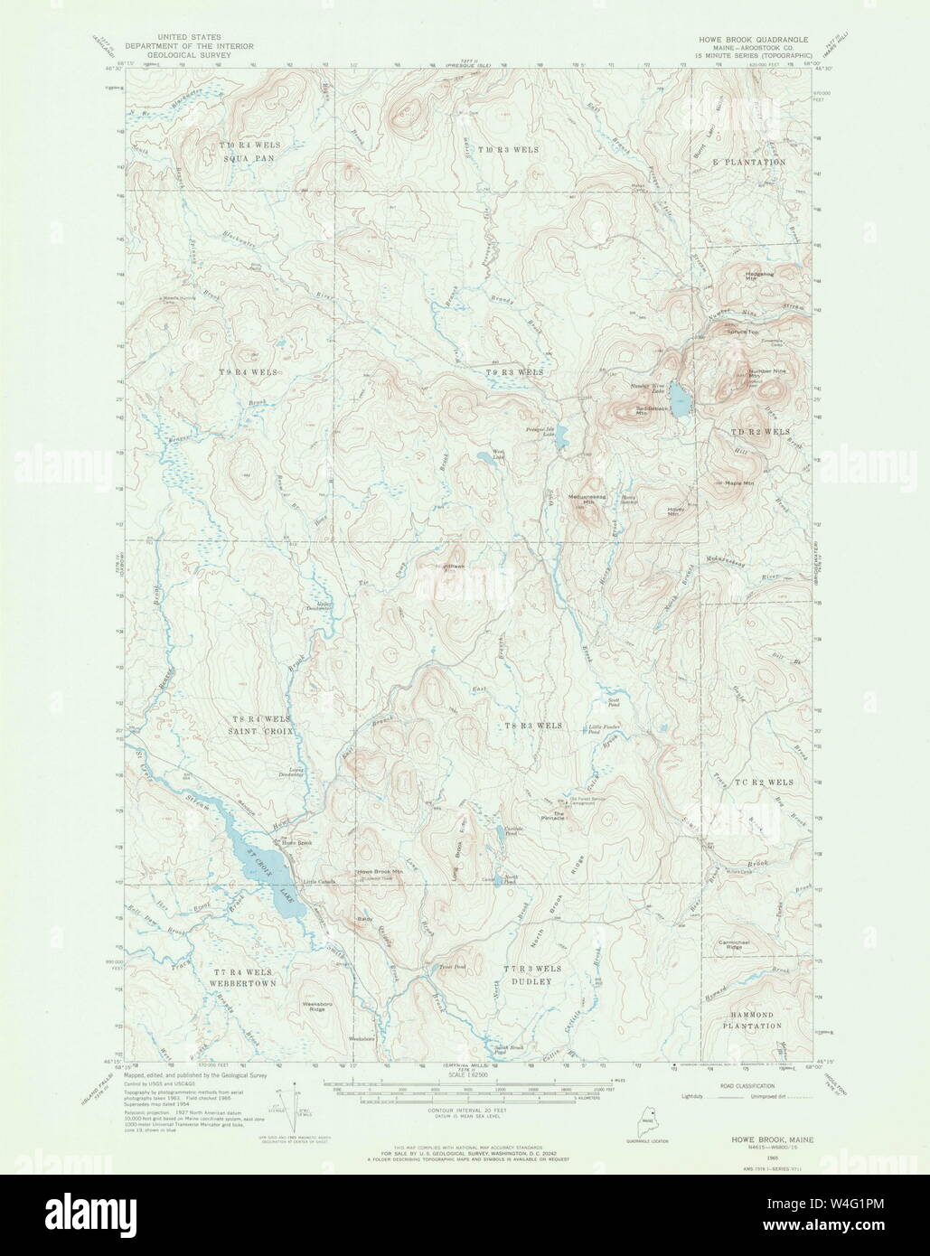 Maine USGS Historical Map Howe Brook 306609 1965 62500 Restoration ...