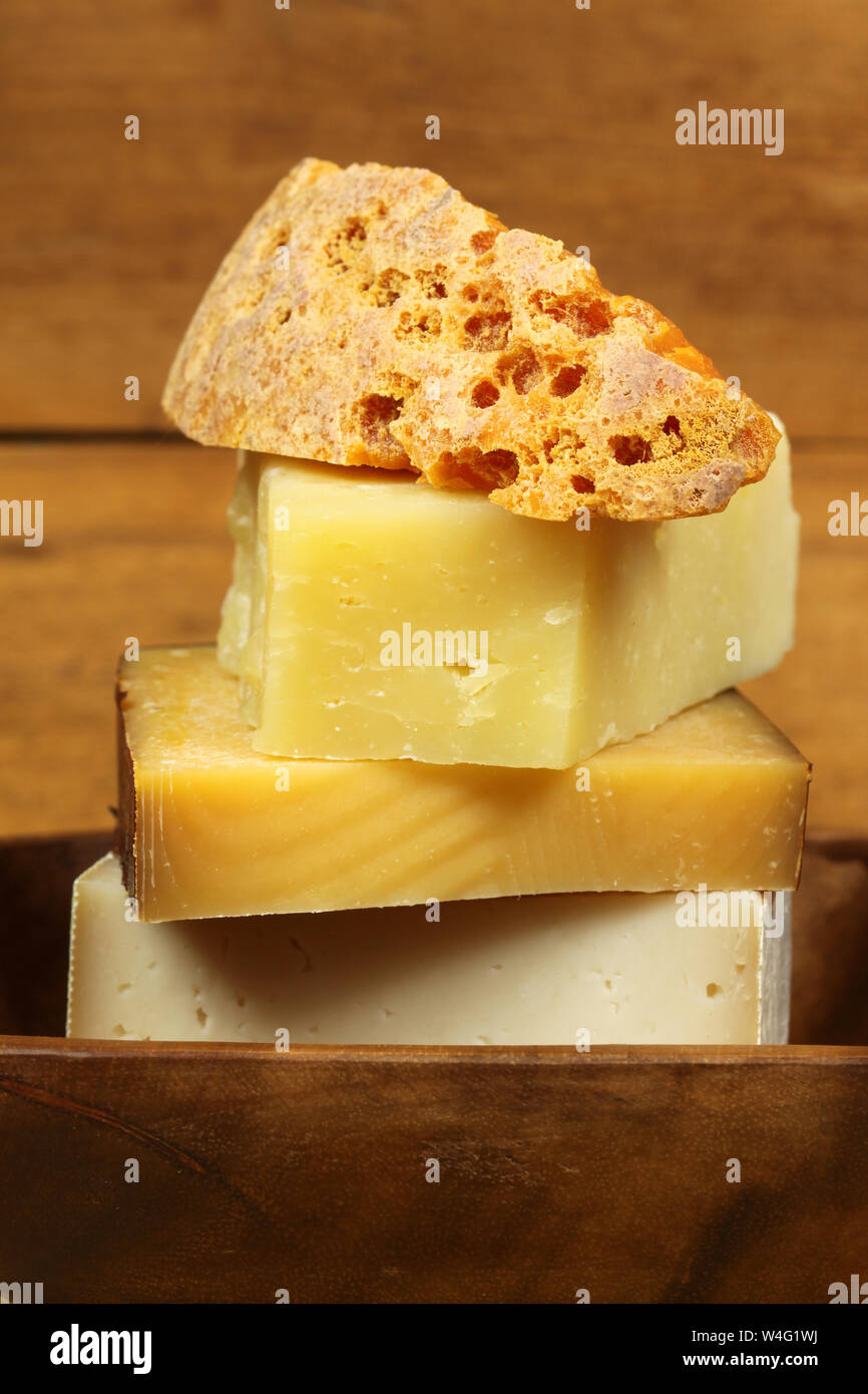 Cheese composition in stack Stock Photo - Alamy