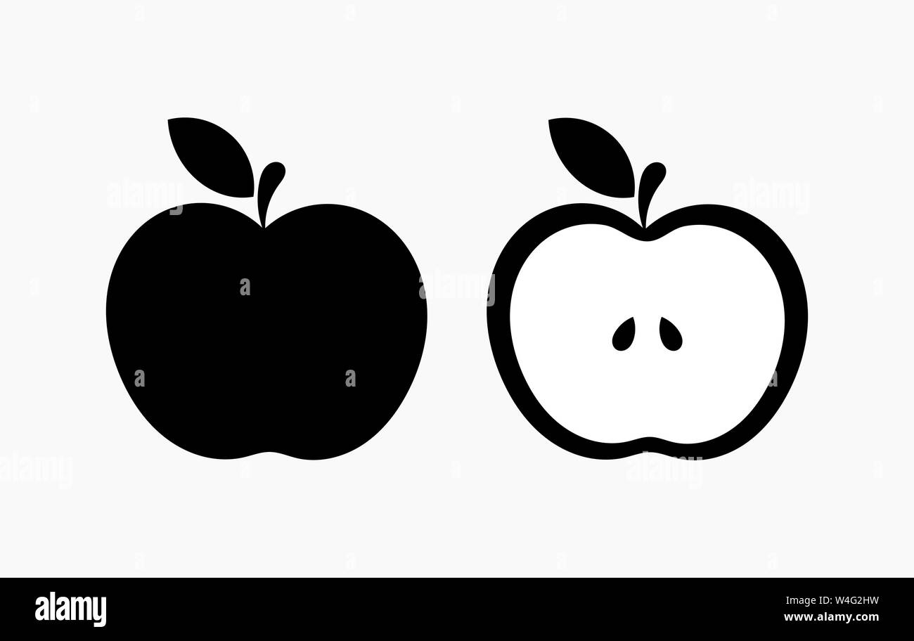 Black apple shape icons. Vector illustration Stock Vector Image & Art ...