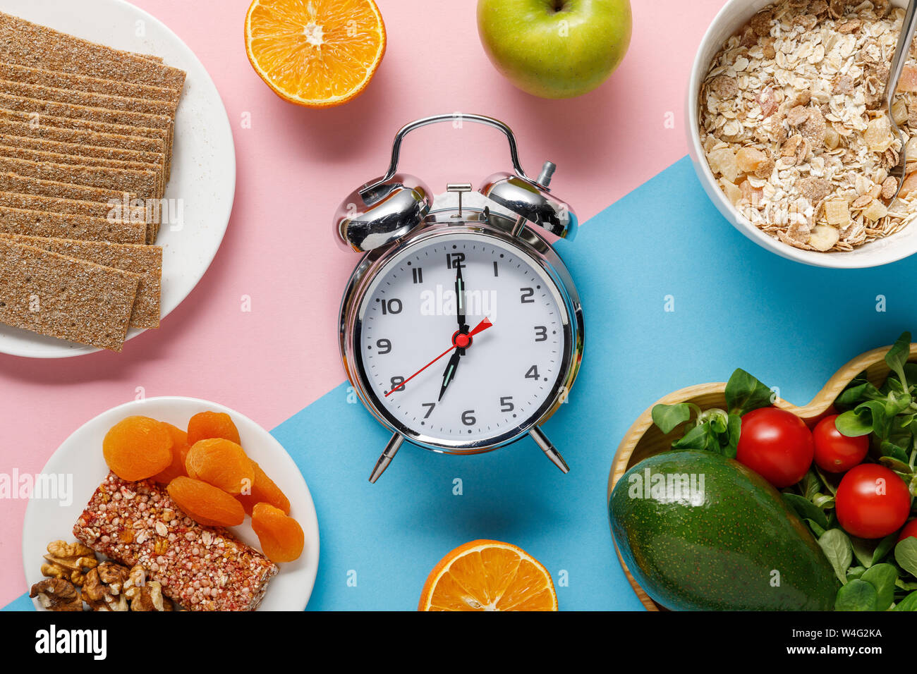 Food clock vegetables fruits healthy hi-res stock photography and ...