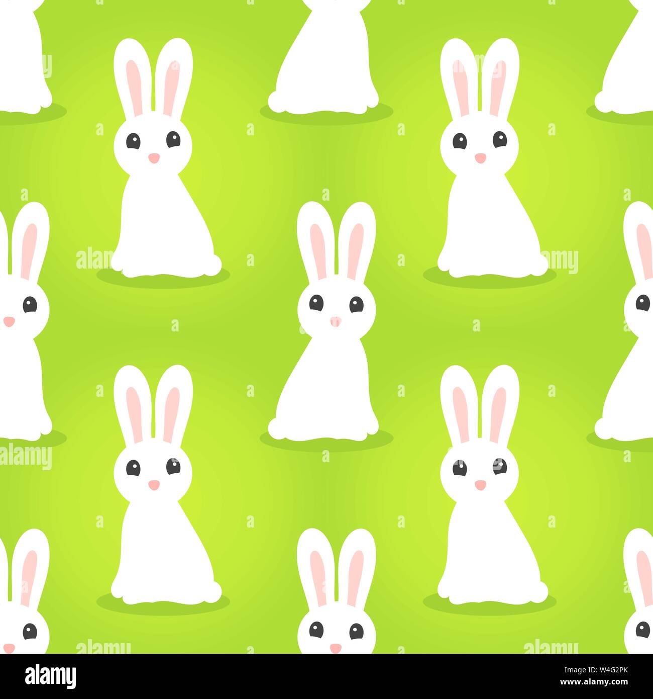 White cute rabbits seamless pattern. Vector illustration Stock Vector ...