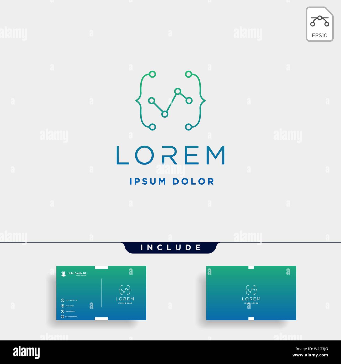 Coding Digital Logo Design Template Vector Programmer Connect Lineart Symbol Icon Stock Vector