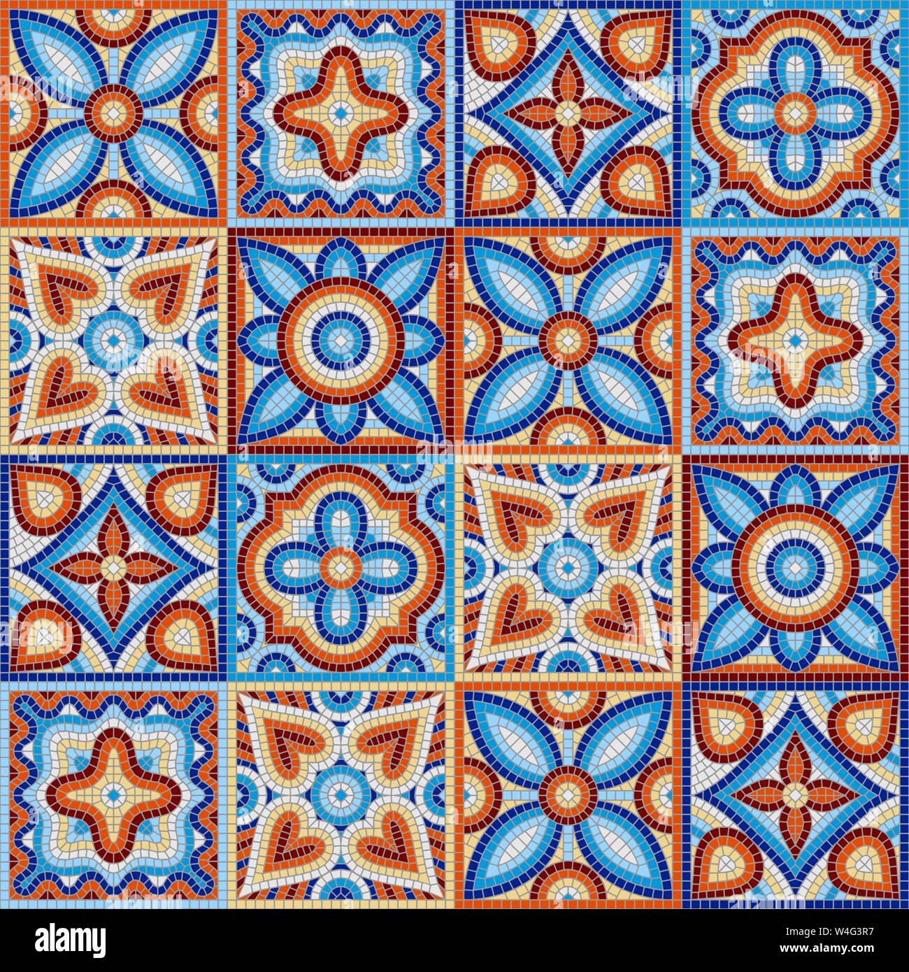 Ancient mosaic ceramic tile pattern Stock Vector Image & Art - Alamy