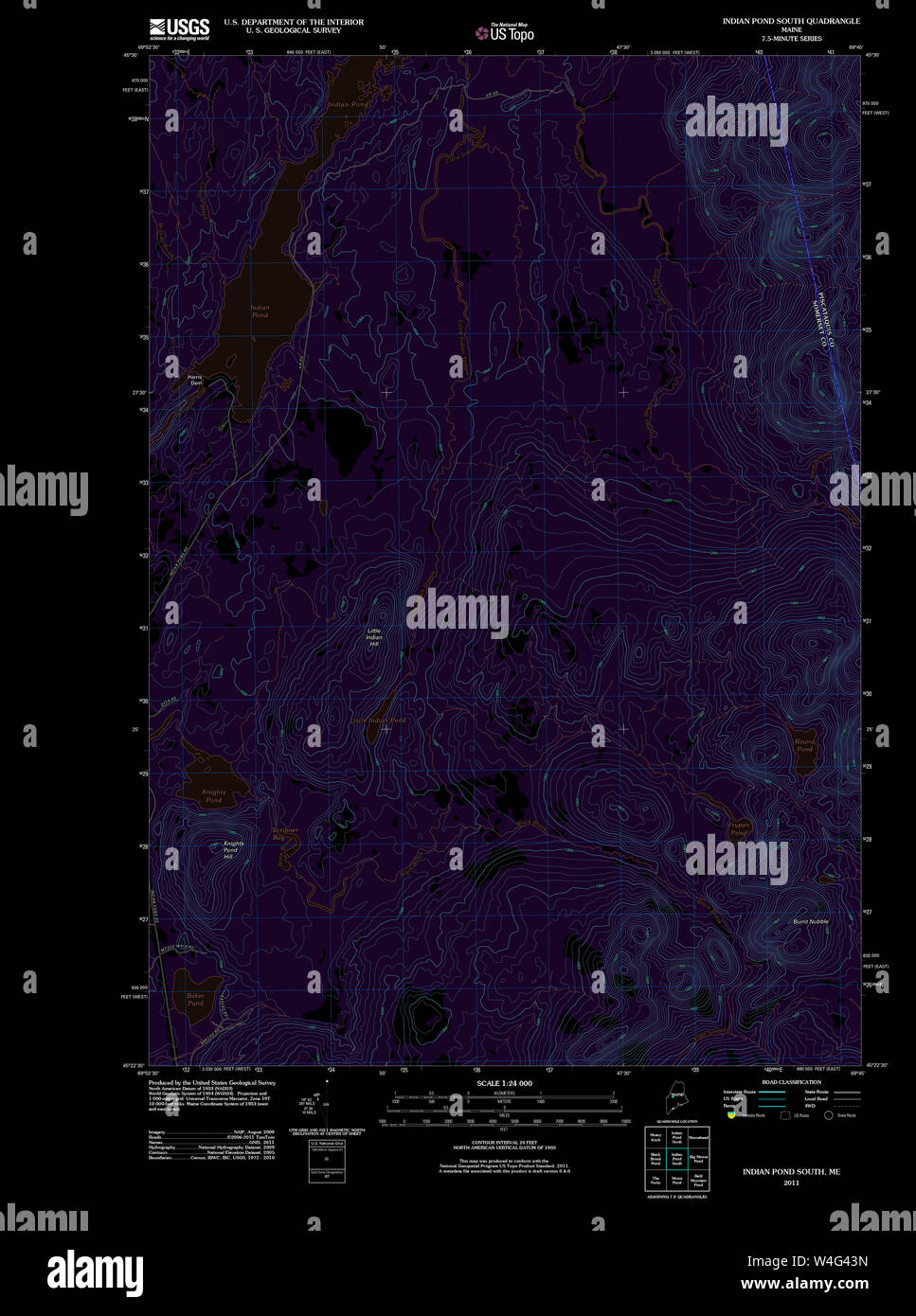Maine USGS Historical Map Indian Pond South 20110902 TM Inversion ...