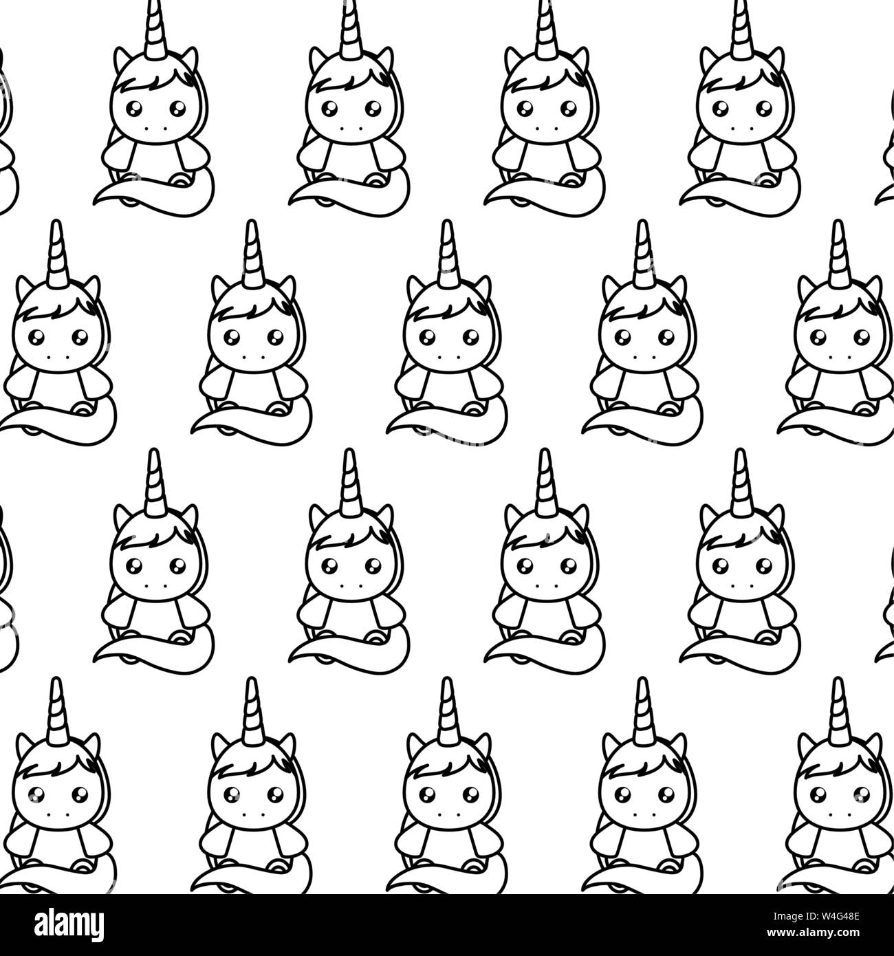 pattern of cute little unicorns baby vector illustration design Stock ...