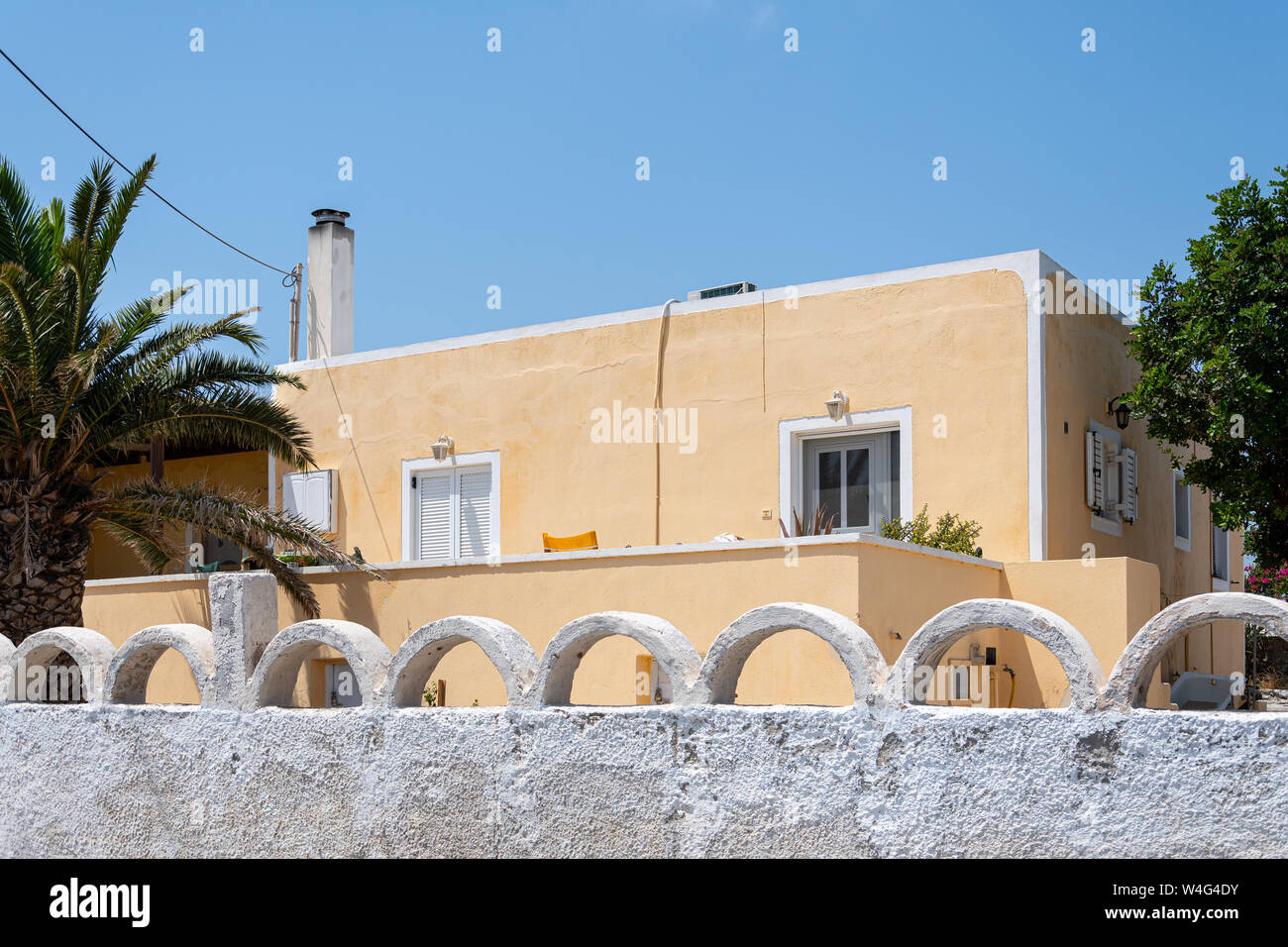 A colourful house in Greek architecture style Stock Photo - Alamy