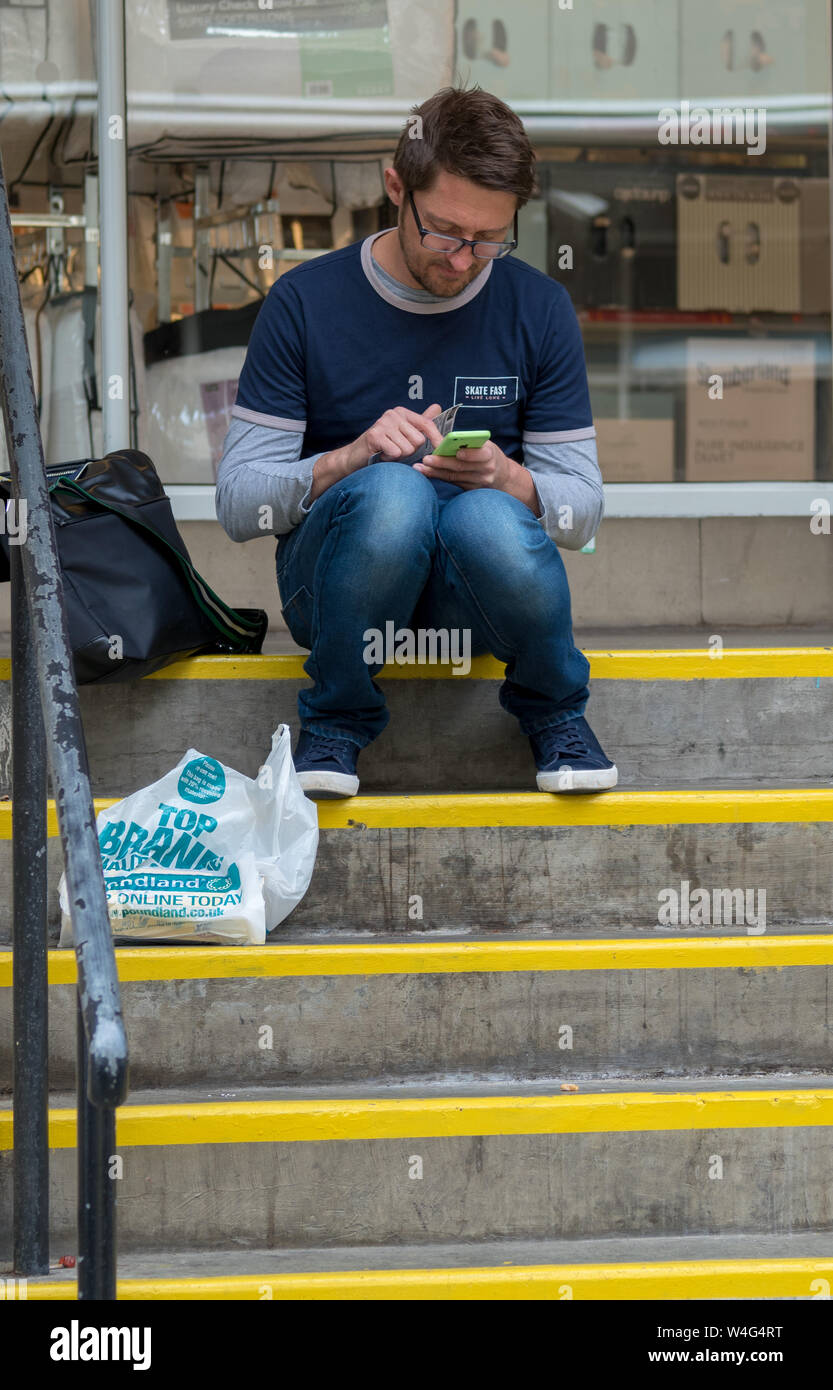 People shopping in the centre of Lancaster Stock Photo - Alamy
