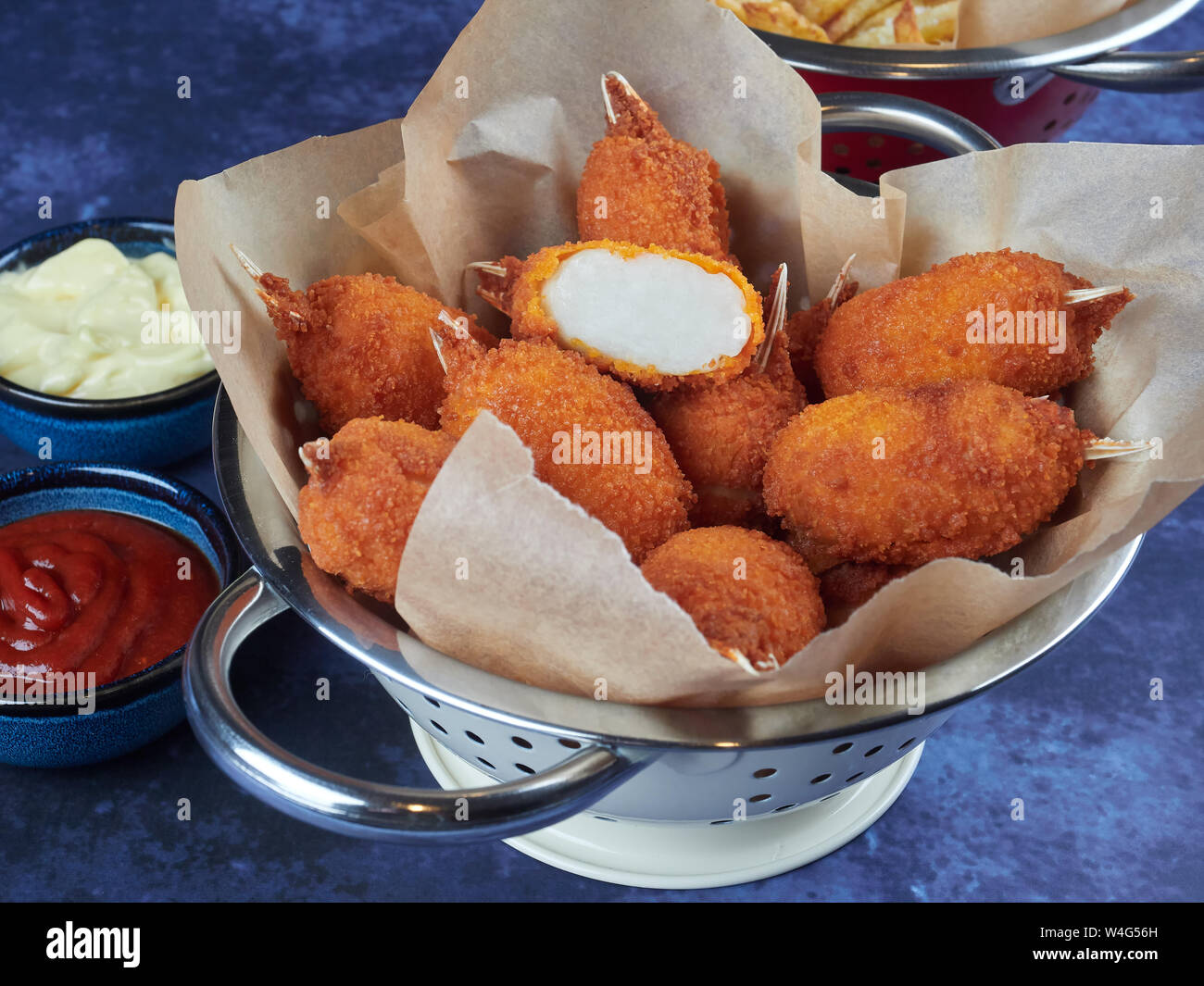 Deep fried breaded crab-flavored surimi Stock Photo - Alamy