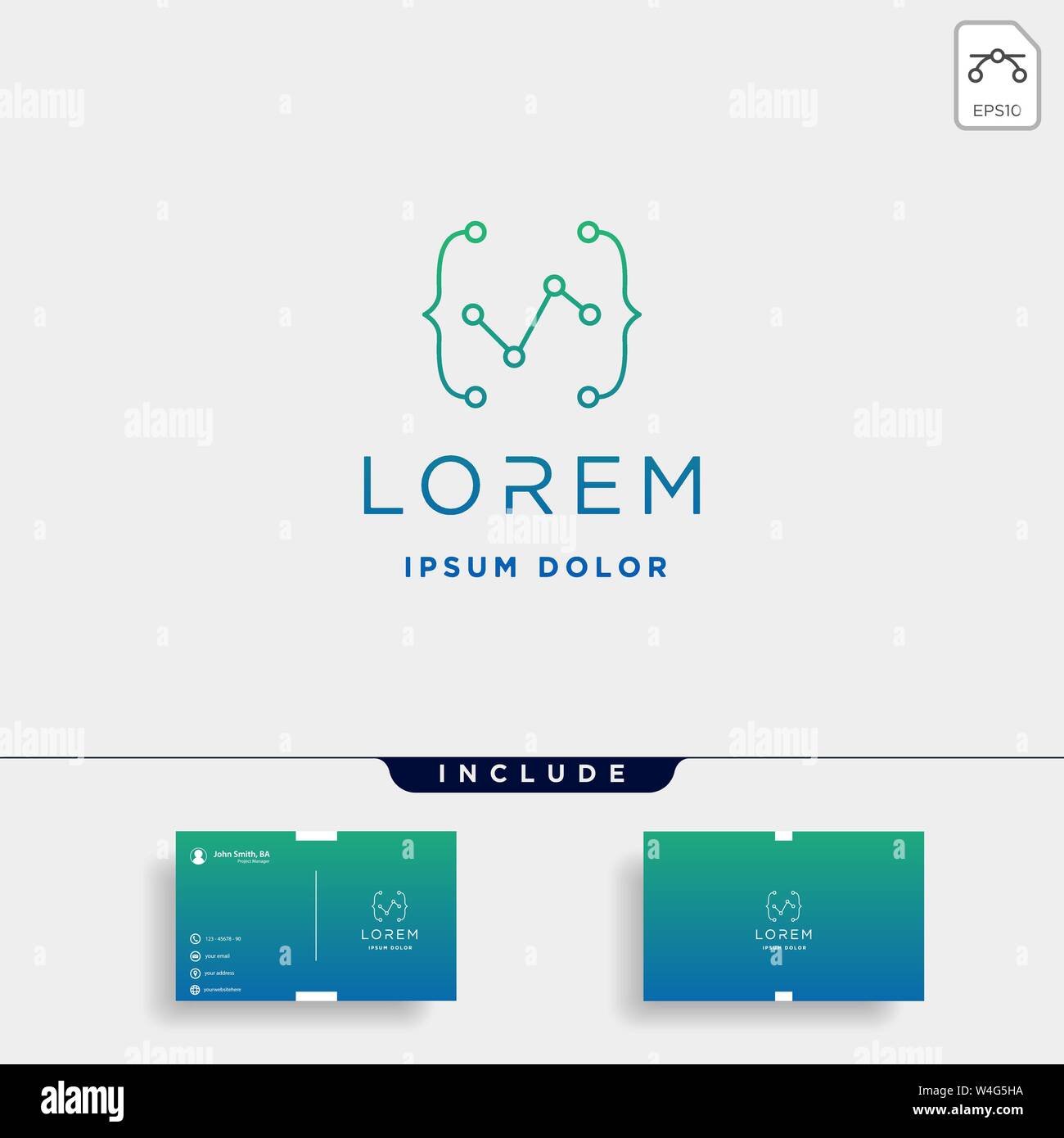 Coding Digital Logo Design Template Vector Programmer Connect Lineart Symbol Icon Stock Vector