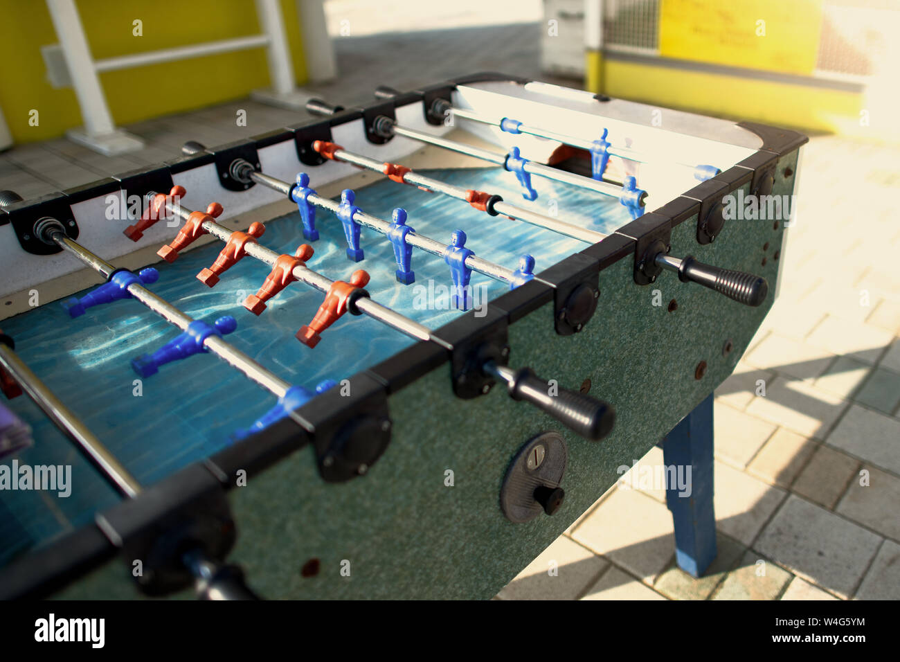 Vintage original Tabletop football game. Table football Stock Photo - Alamy