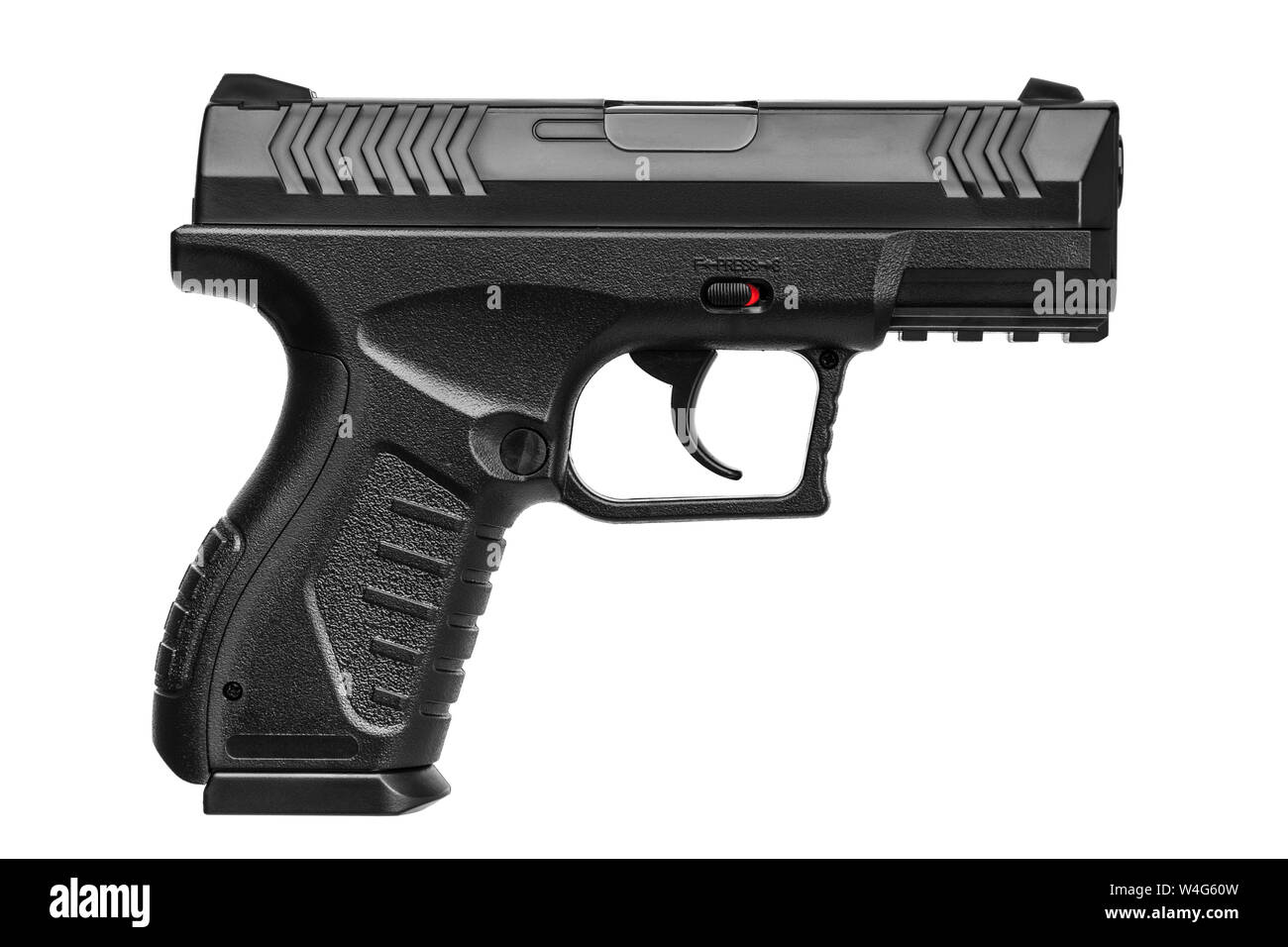 Black gun pistol isolated on white background Stock Photo - Alamy