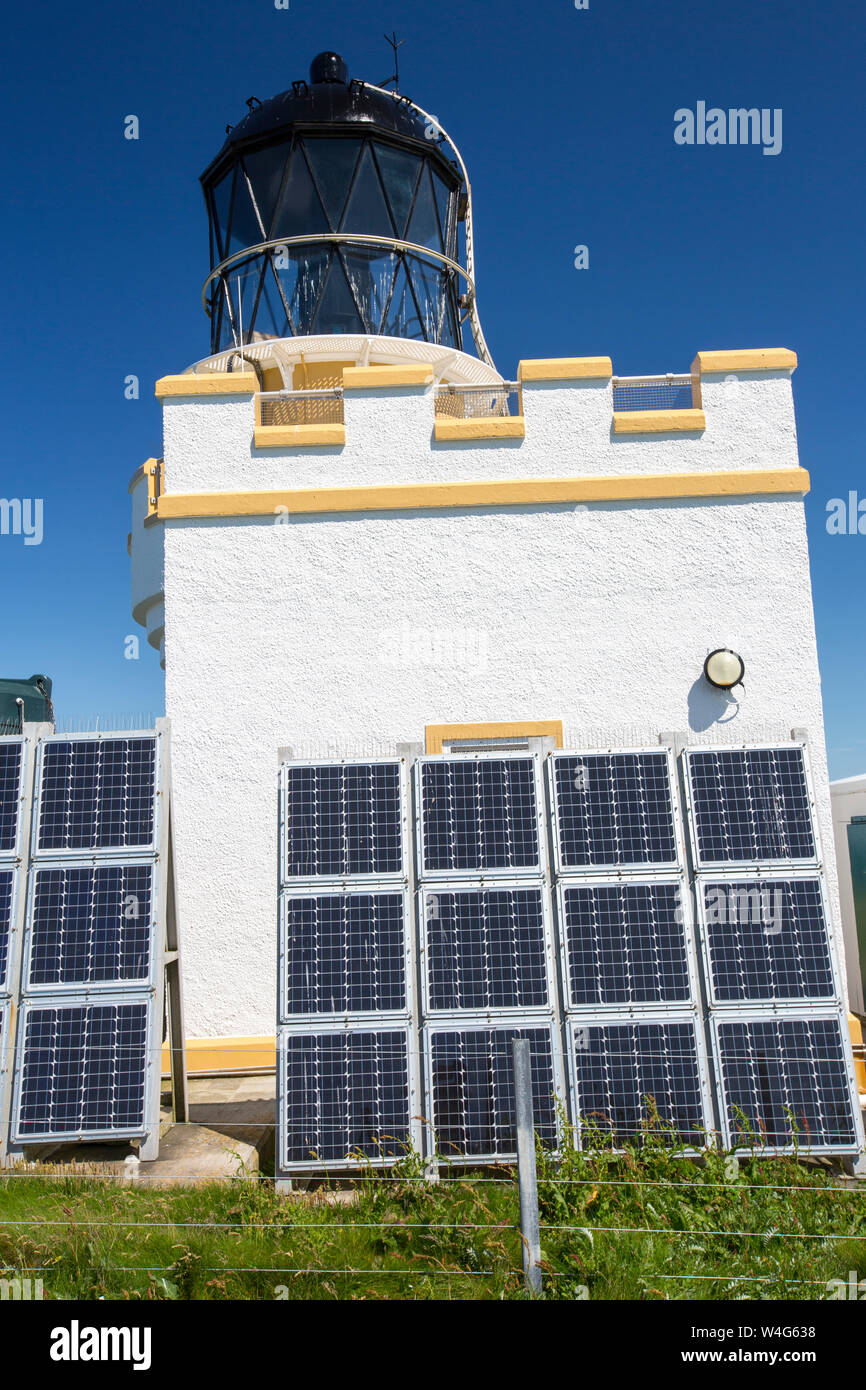 A solar powered lighthouse on Brough Head, Orkney, Scotland, UK Stock ...