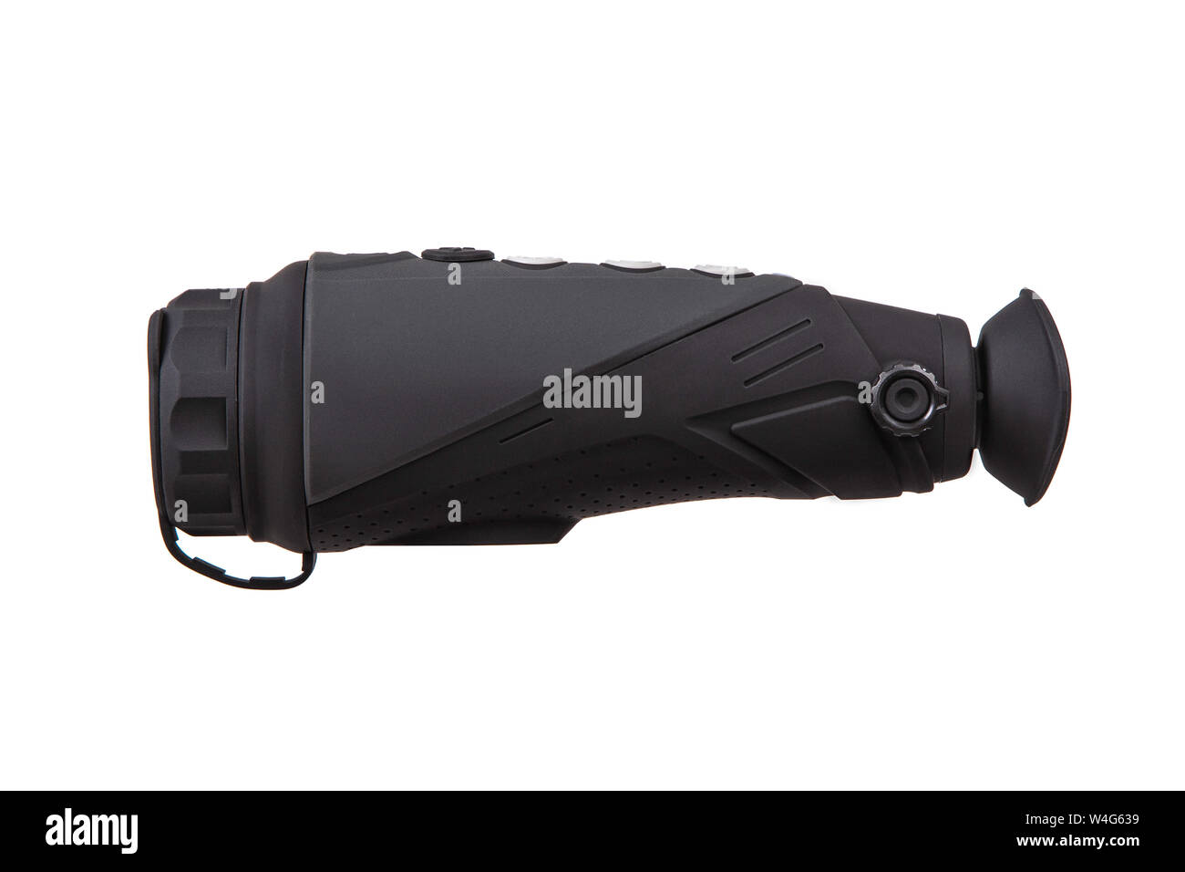 modern black optical scope for weapon isolated on white. sight scope ...
