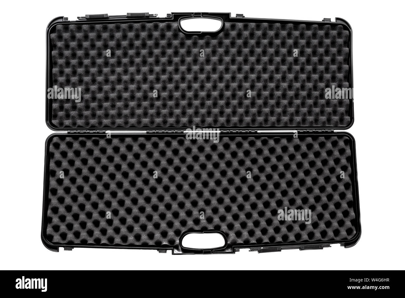 black plastic case for gun isolated on white background Stock Photo - Alamy