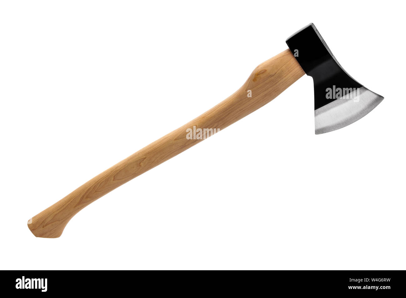 black ax with wooden handle isolated on white background Stock Photo ...