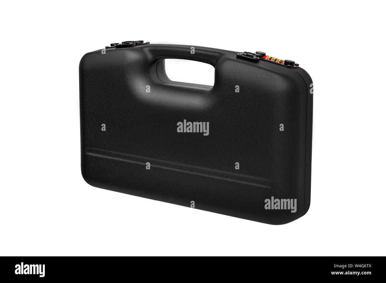 black plastic case for gun isolated on white background Stock Photo - Alamy