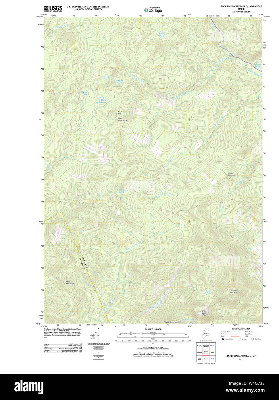 Maine USGS Historical Map Jackson Mountain 20110829 TM Restoration ...