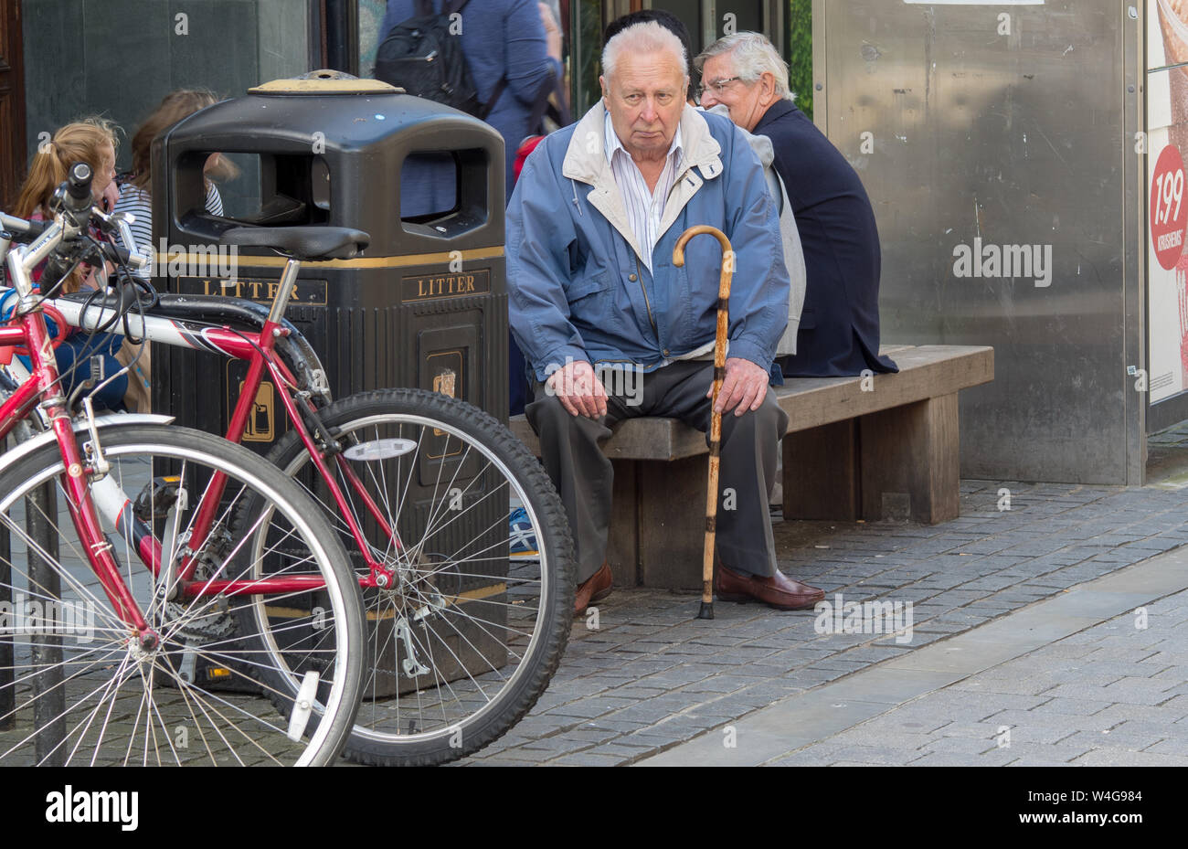 People shopping in the centre of Lancaster Stock Photo - Alamy