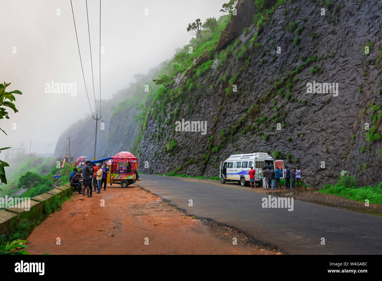 Vagamon, Kerala, India- 07 July 2019: A view point in Vagamon hills ...