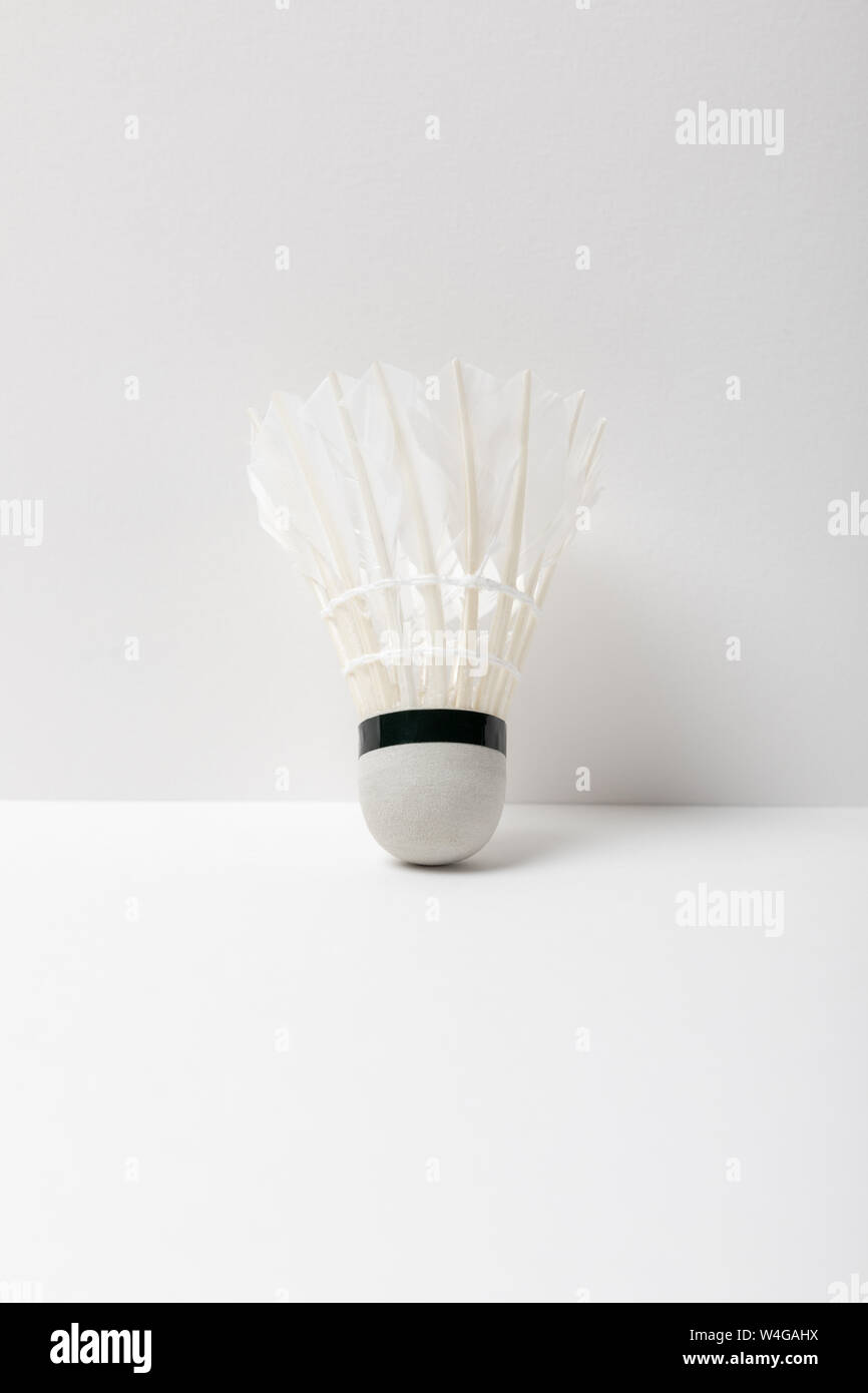 white badminton shuttlecock on white background with copy space Stock ...