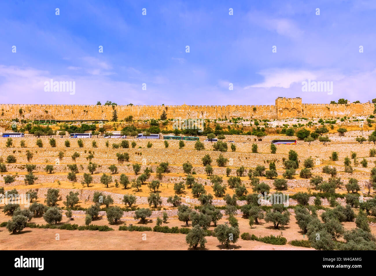 Ancient defensive wall of old Jerusalem in Israel Stock Photo - Alamy