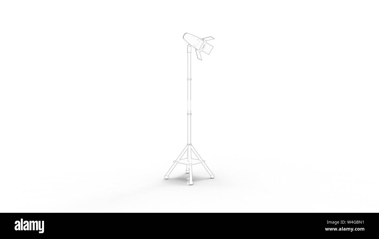 3d rendering of a high post studio lamp isolated in white background ...