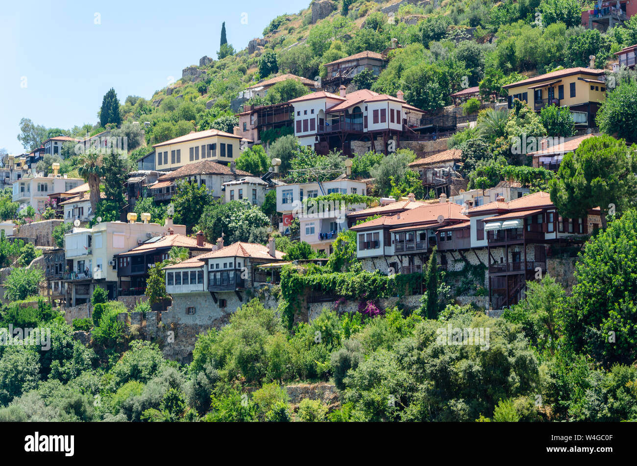Traditional Ottoman Houses in Alanya/Turkey on summer Stock Photo - Alamy