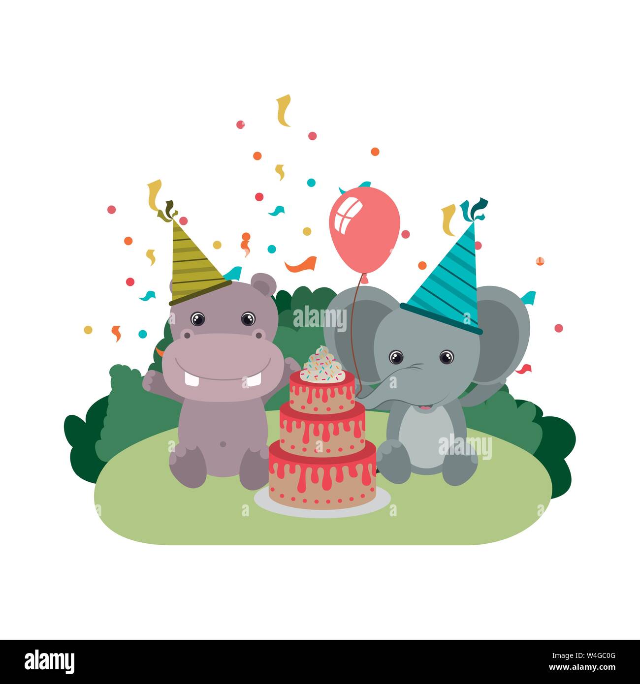card of celebration with animals Stock Vector Image & Art - Alamy