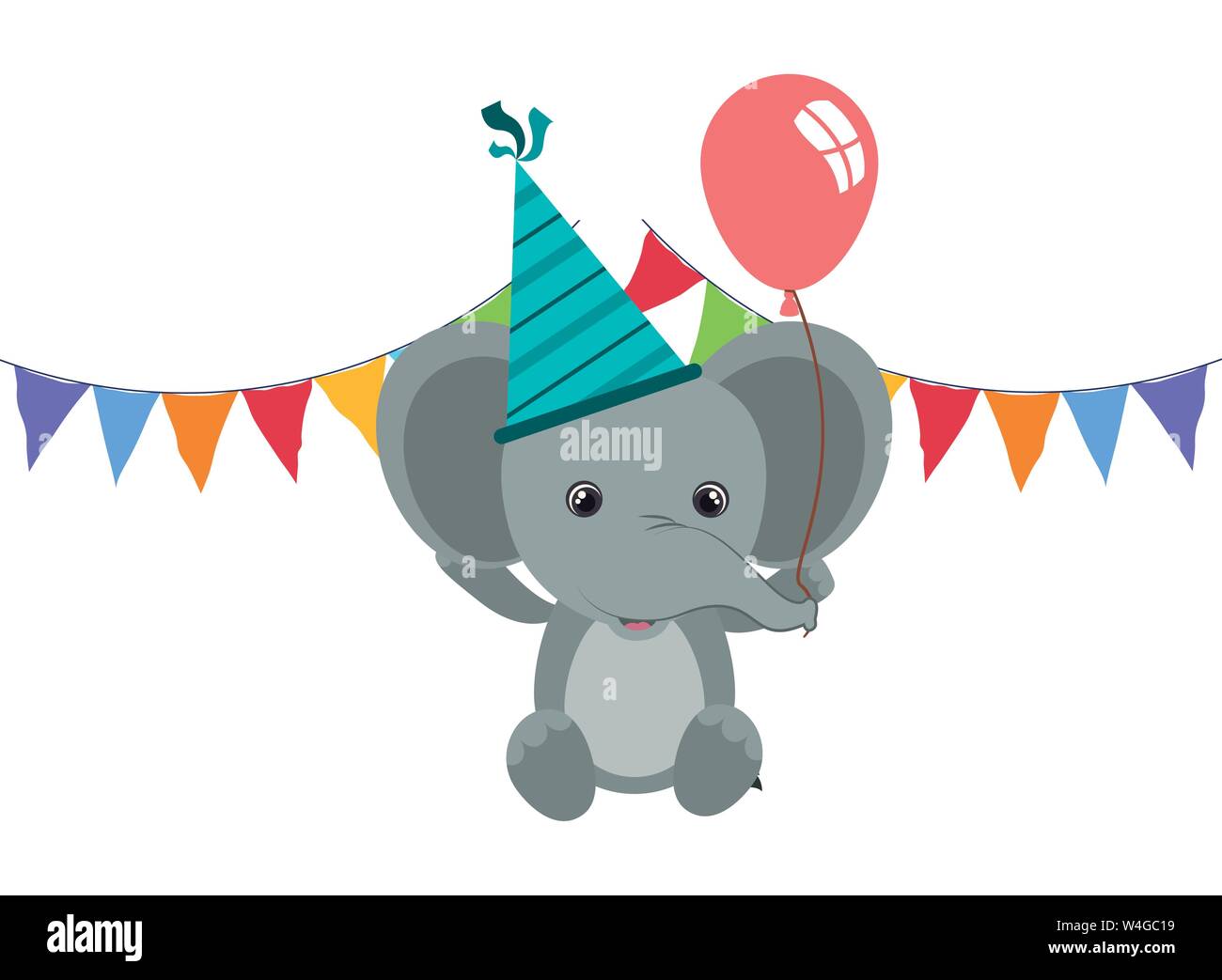 cute elephant with balloon helium Stock Vector Image & Art - Alamy