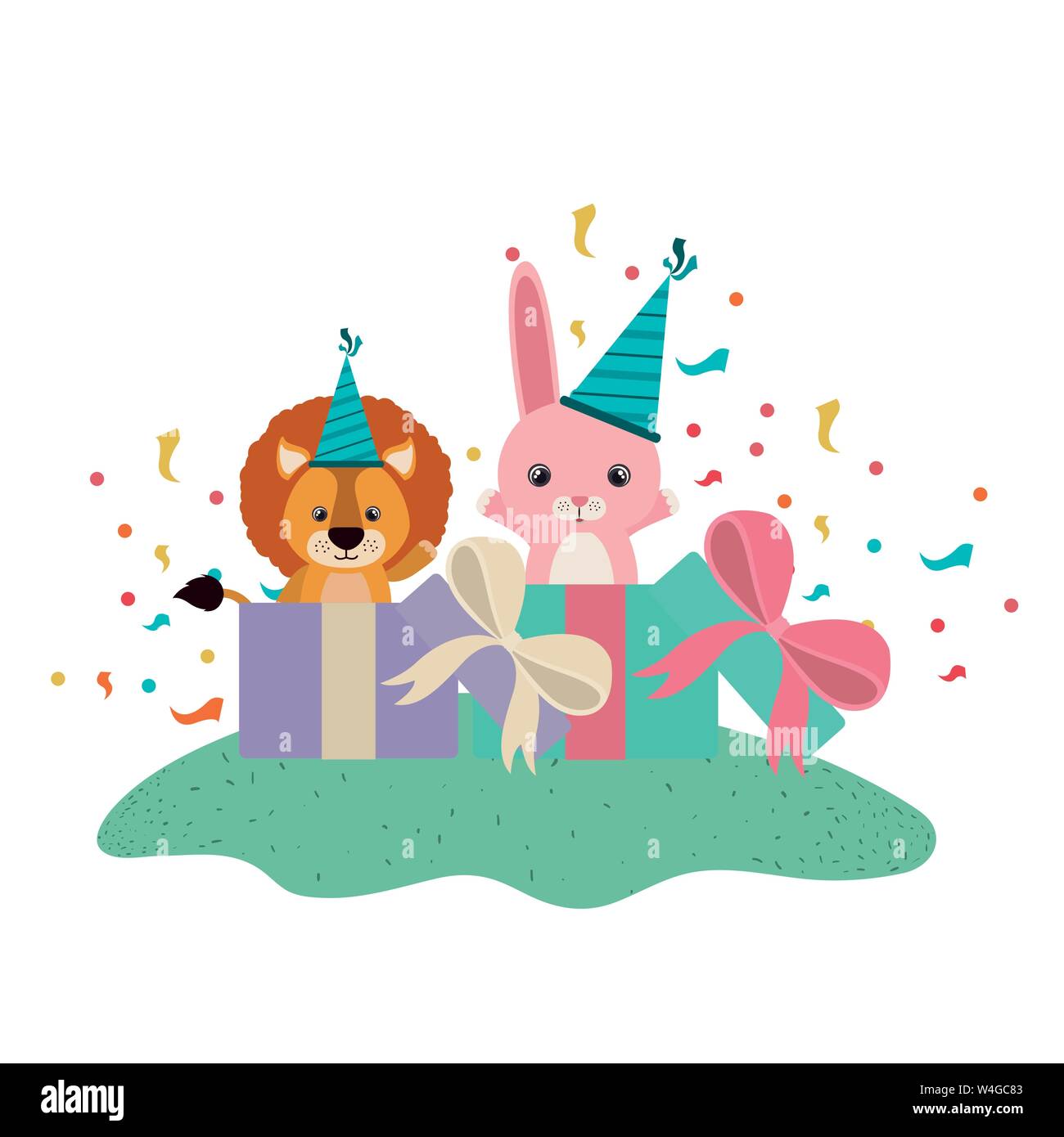 card of celebration with animals Stock Vector Image & Art - Alamy