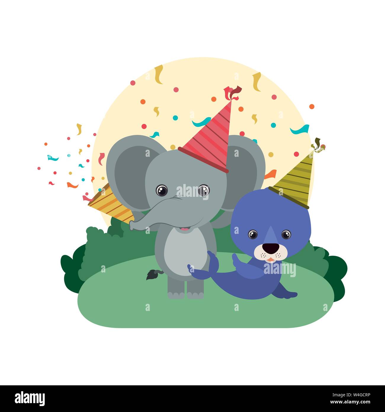 card of celebration with animals Stock Vector Image & Art - Alamy