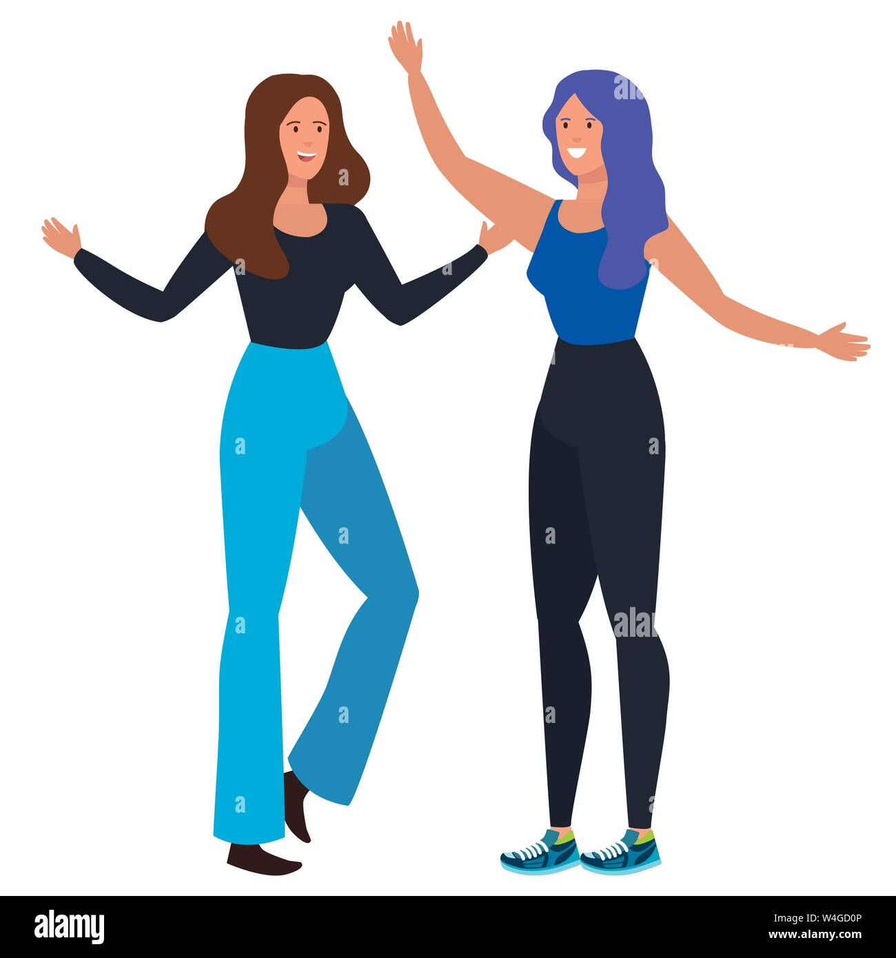 young girls friends avatars characters Stock Vector Image & Art - Alamy