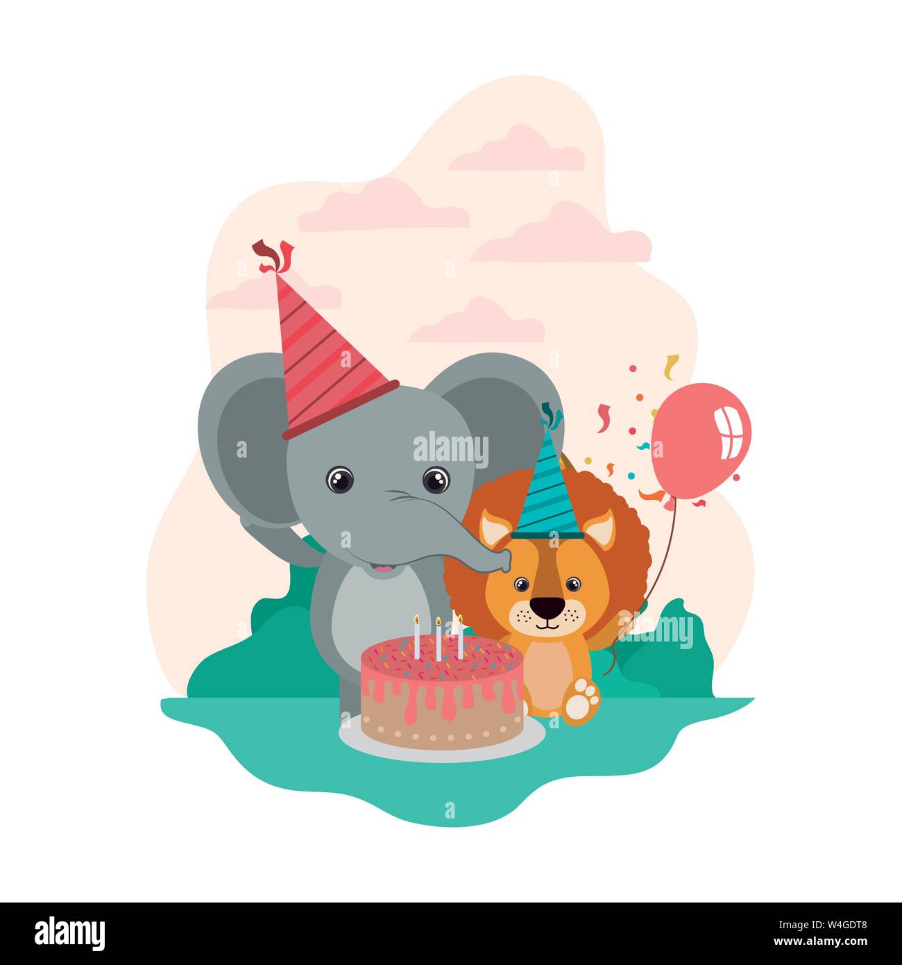 card of celebration with animals Stock Vector Image & Art - Alamy